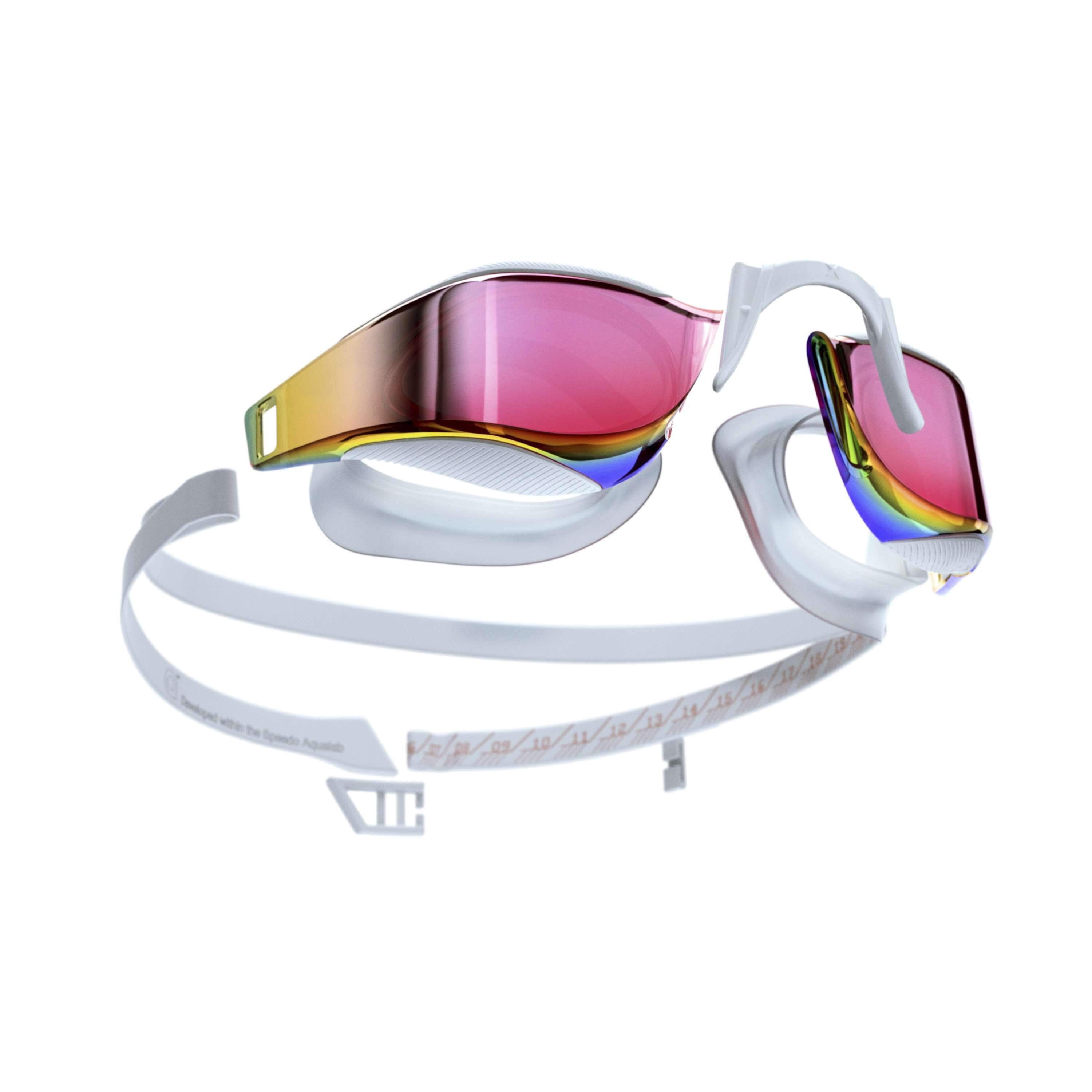 Speedo Fastskin Hyper Elite Mirrored Goggles, White Oxid Grey, Racing ...