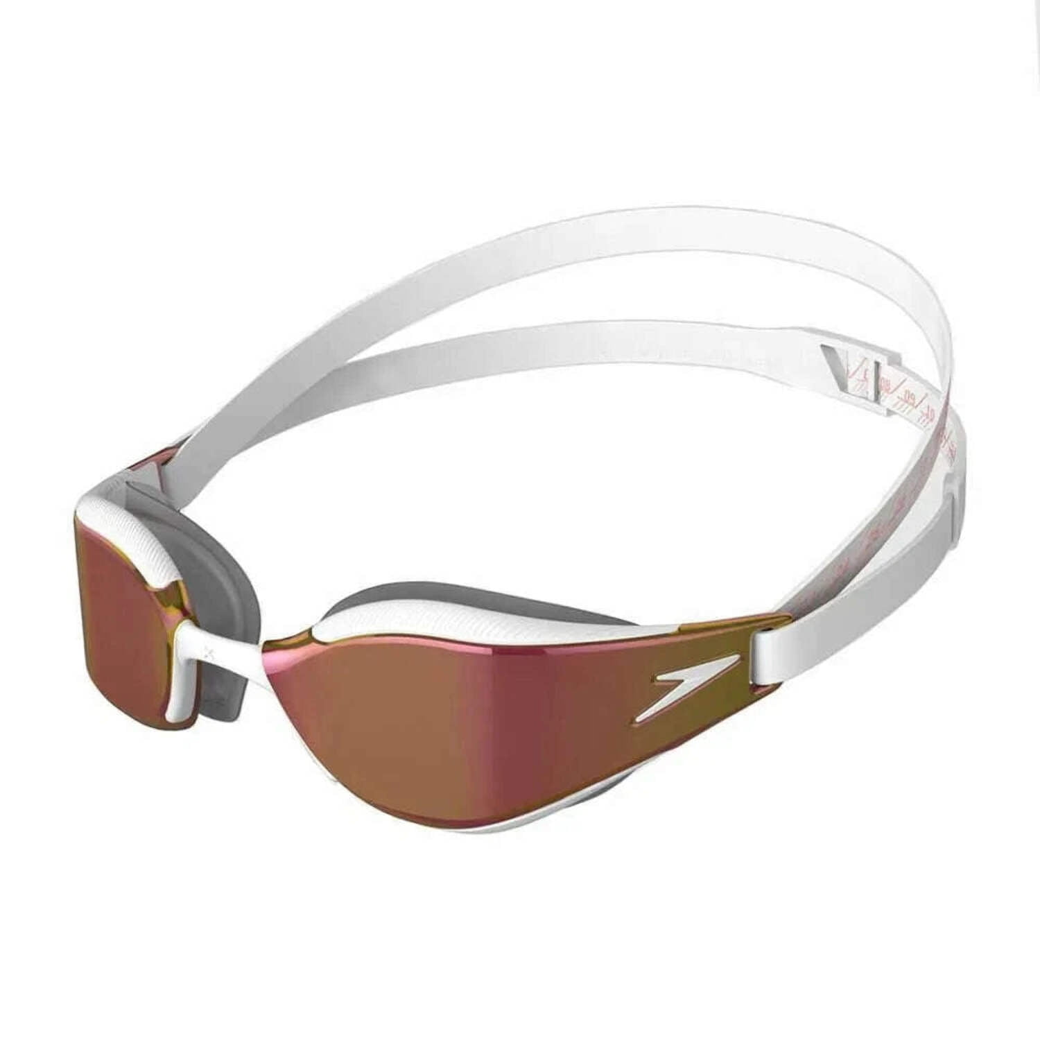 Speedo Fastskin Hyper Elite Mirrored Swimming Goggles, White/Grey Rose ...