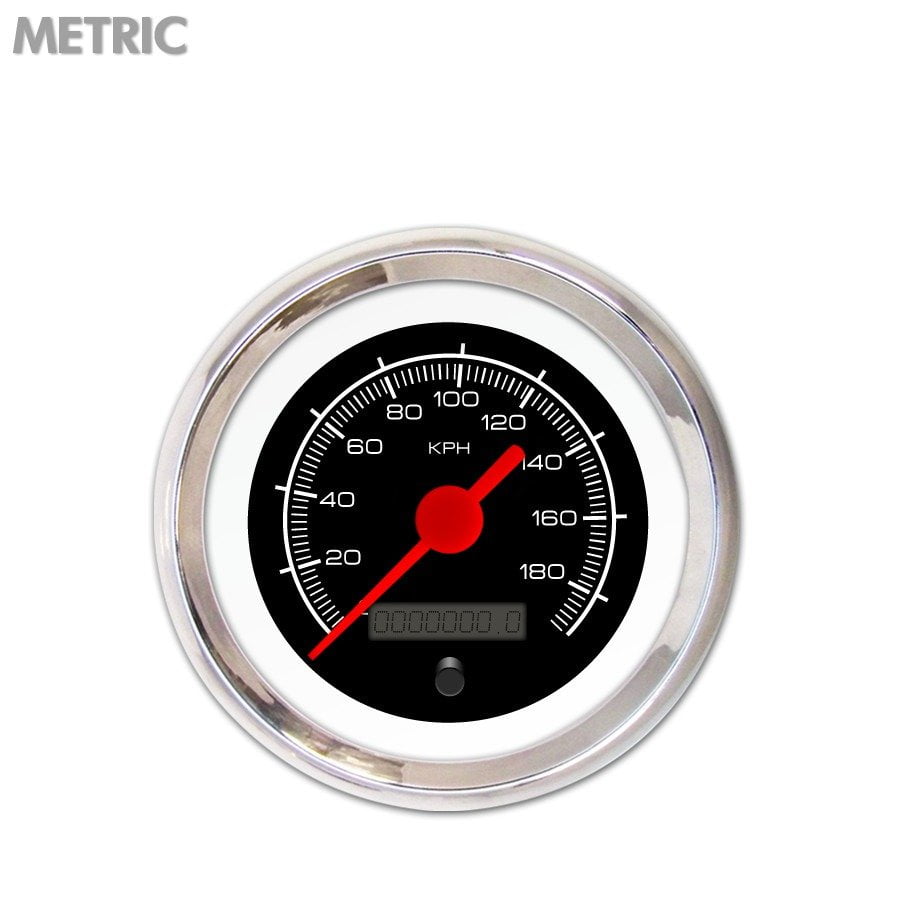 Speedometer Gauge - Metric Competition Black , Red Vintage Needles ...
