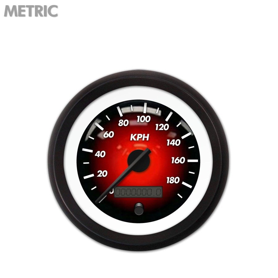 Speedometer Gauge-Metric Pulsar Red Black Modern Needles Black Trim ...