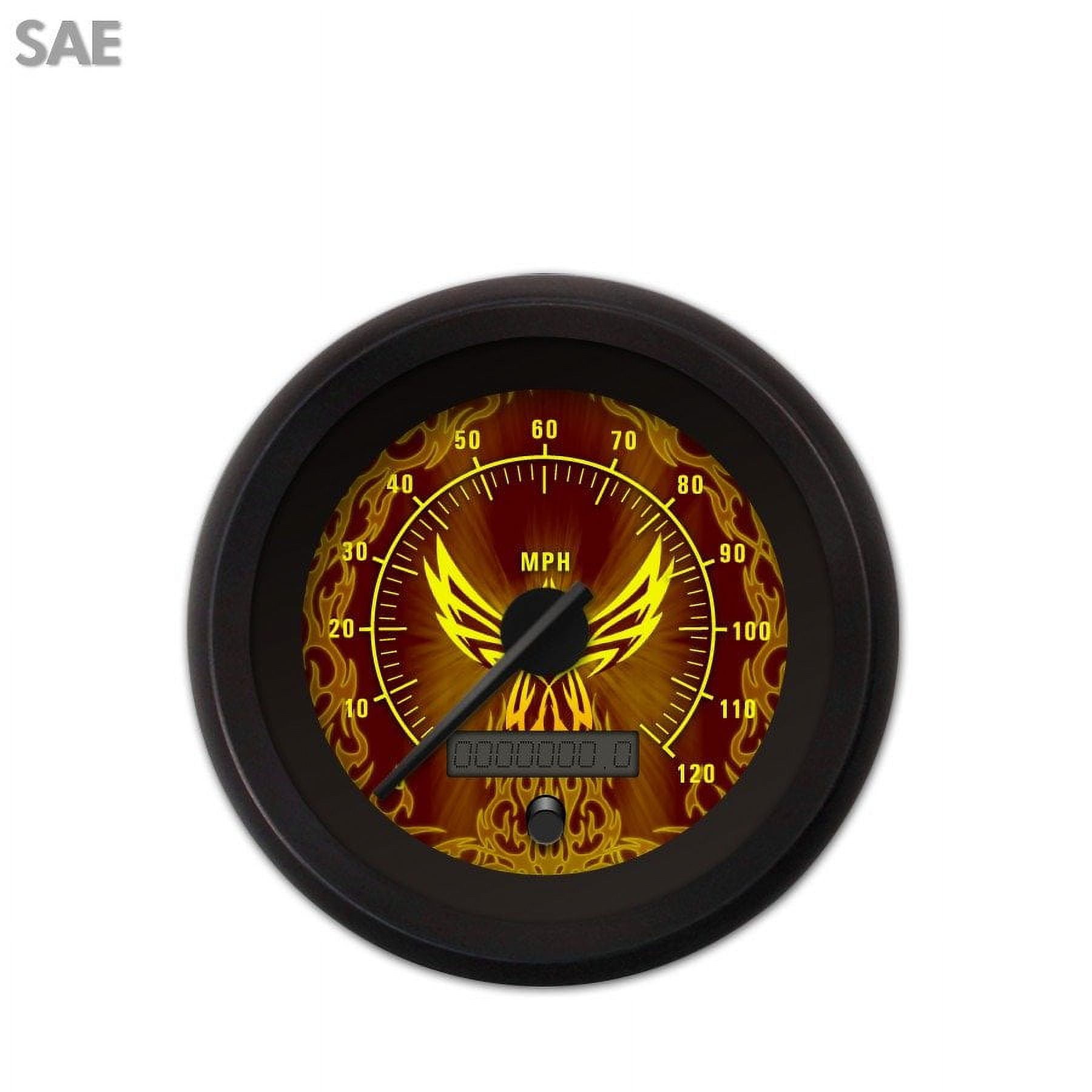 Speedo Gauge - SAE Phoenix Series, Black Modern Needles, Black Trim ...