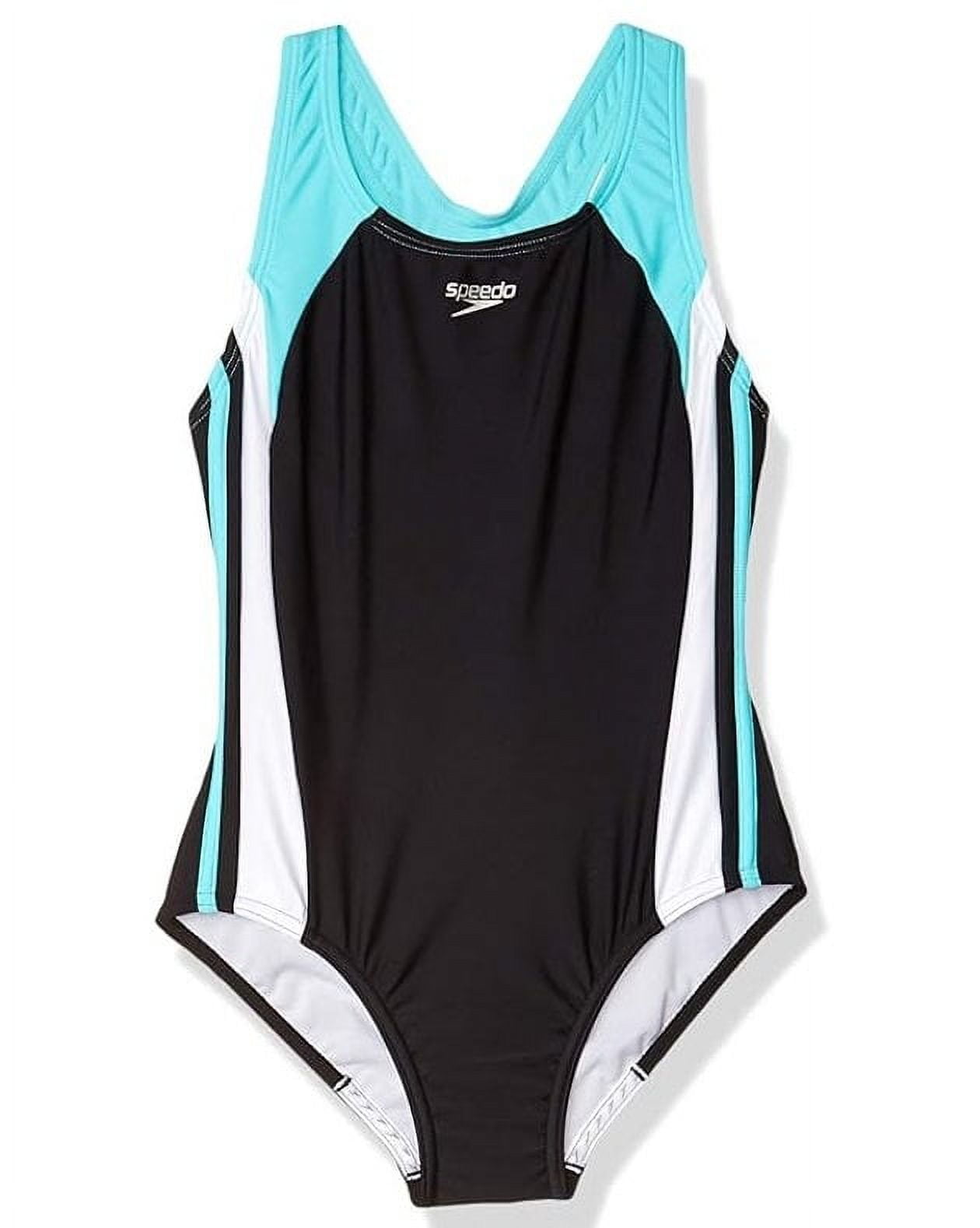 Speedo Girl's Swimsuit One Piece Swimsuit Infinity Splice Thick Strap ...