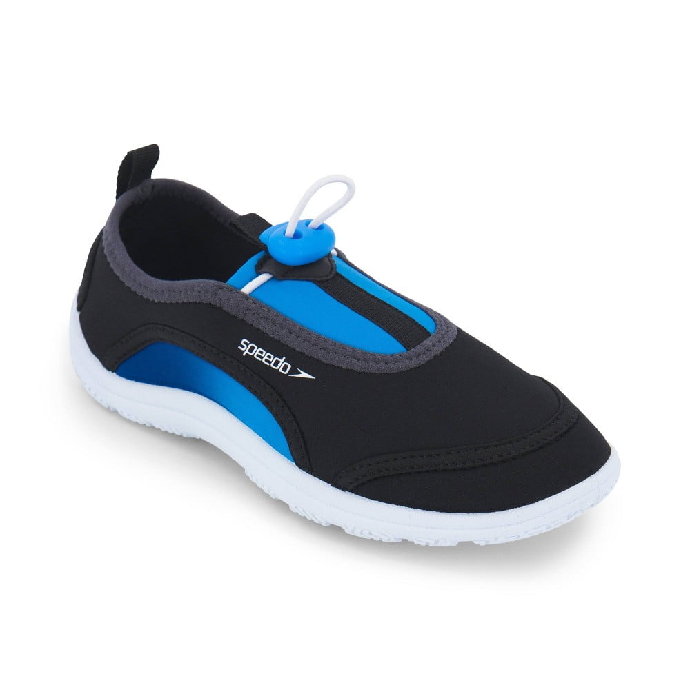 Speedo Kids' Surfwalker Water Shoes, Junior Boys' Swim - Black/Blue 2-3 ...