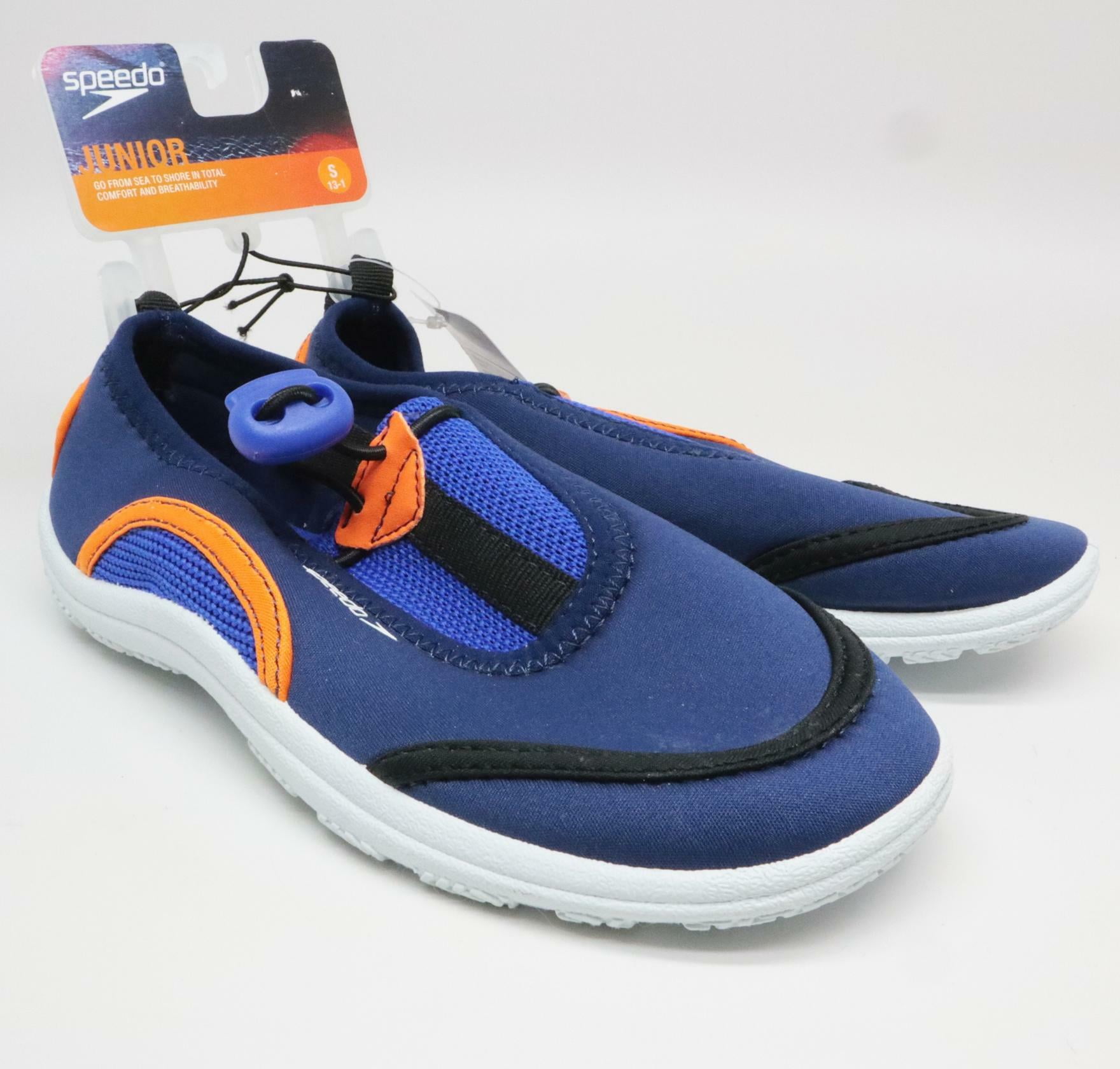Speedo Junior Surfwalker Pro Boys Shoes - Black/Orange/Cobalt Blue - Sz ...
