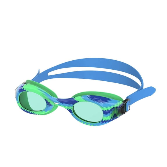 Speedo Kids' Glide Print Swim Goggles, Blue Green Shark, Anti-Fog, UV ...