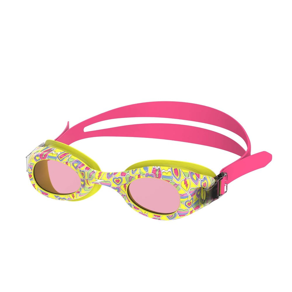 Speedo Kids' Glide Print Swim Goggles - Yellow/Pink Hearts - Walmart.com