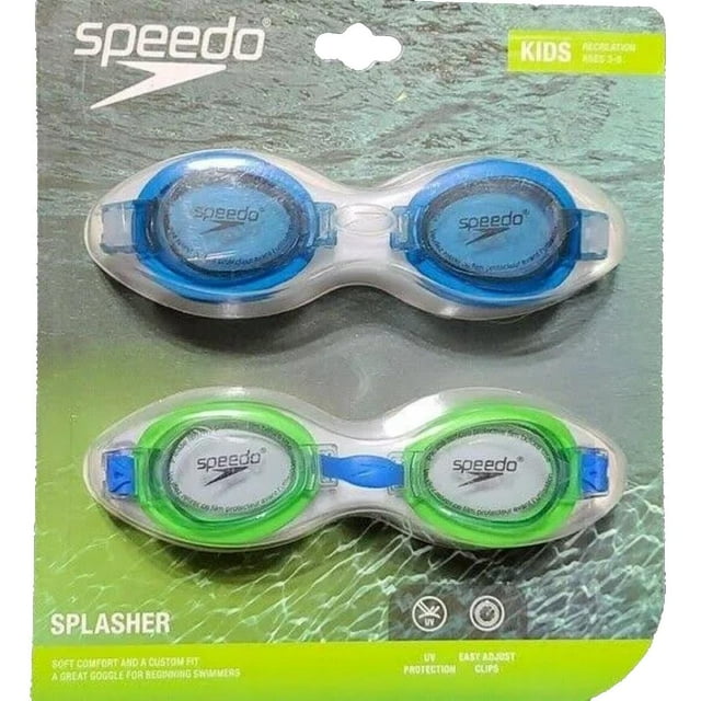 Speedo Kids Splasher 2 Pack Blue and Green Goggles - Walmart.com