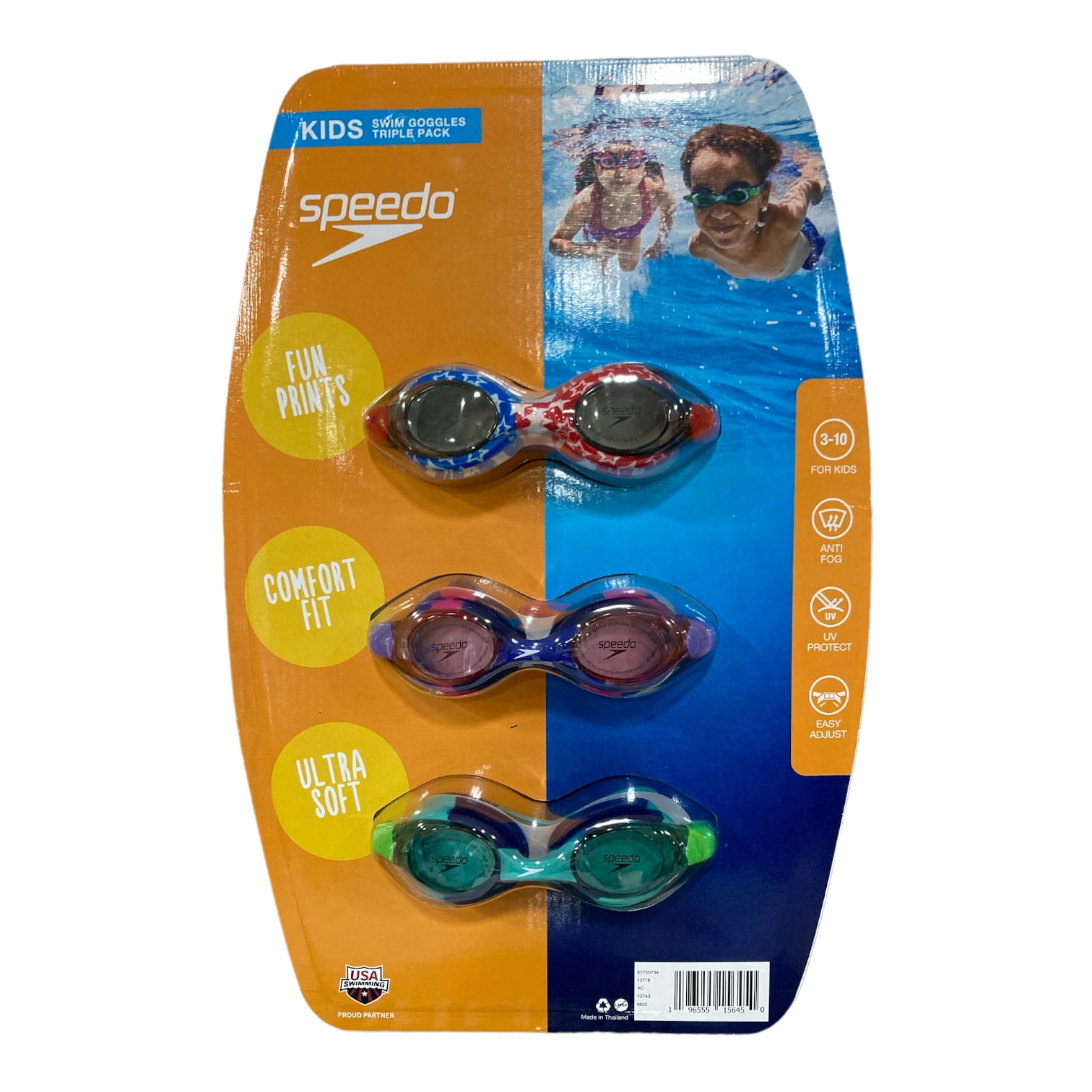 Speedo Multipack Kids/Junior/Youth Swimming Goggles, Anti-Fog, UV ...