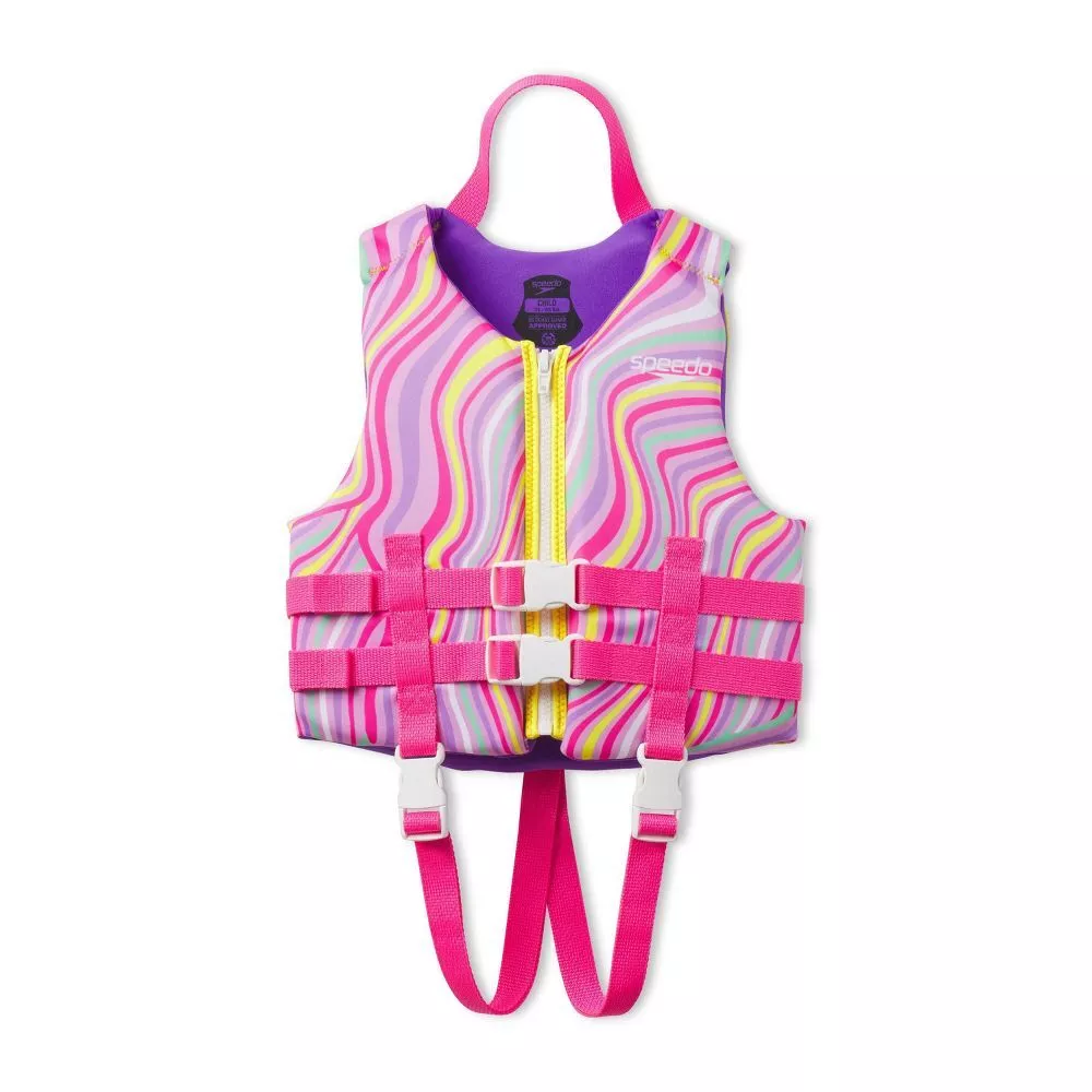Speedo Kids Swimming Life Jacket Vest PFD USCG Approved 3-8 Years Pink ...