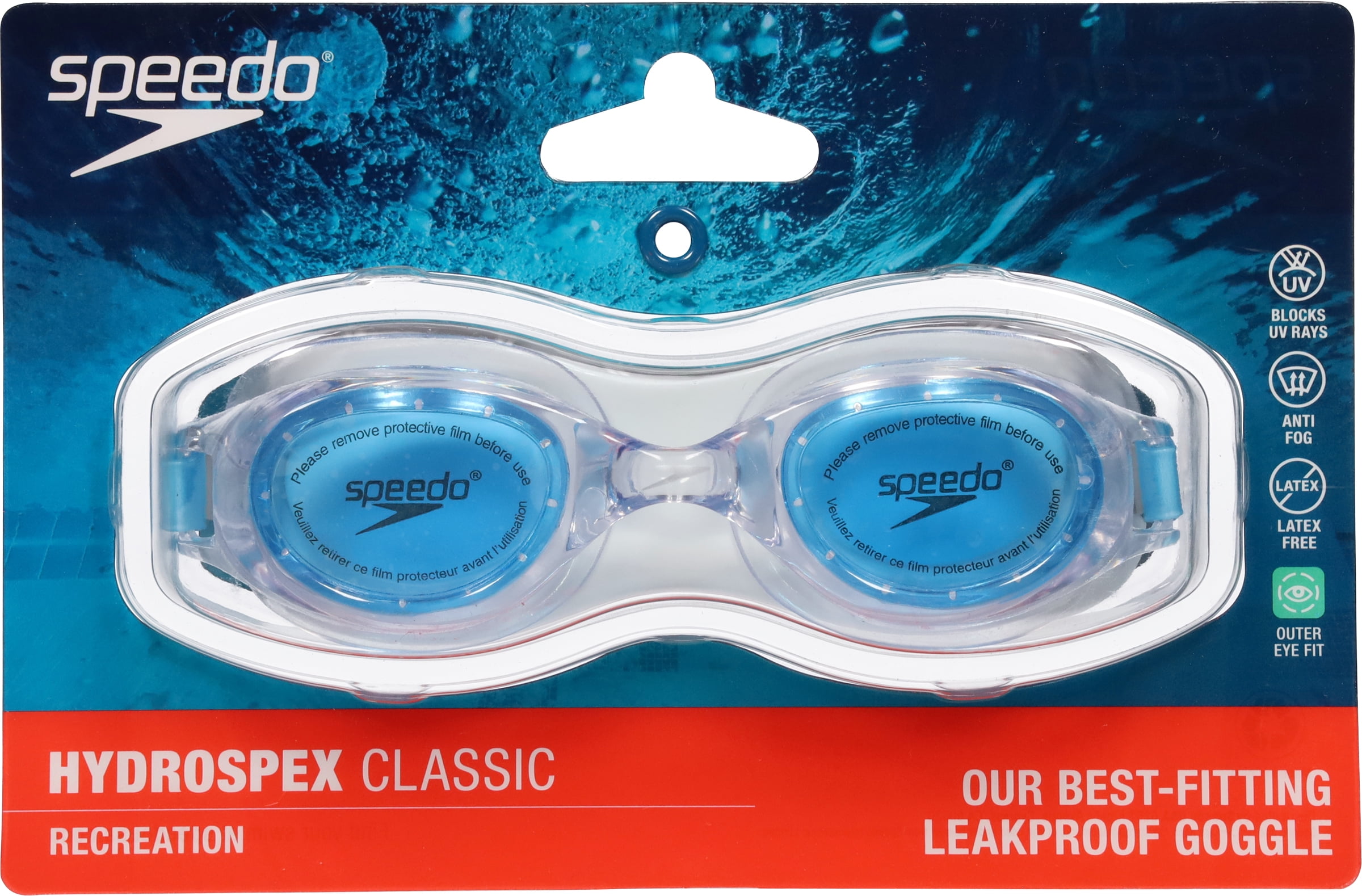 Speedo Swim Hydrospex Classic Goggle, Light Blue, Anti Fog, UV ...