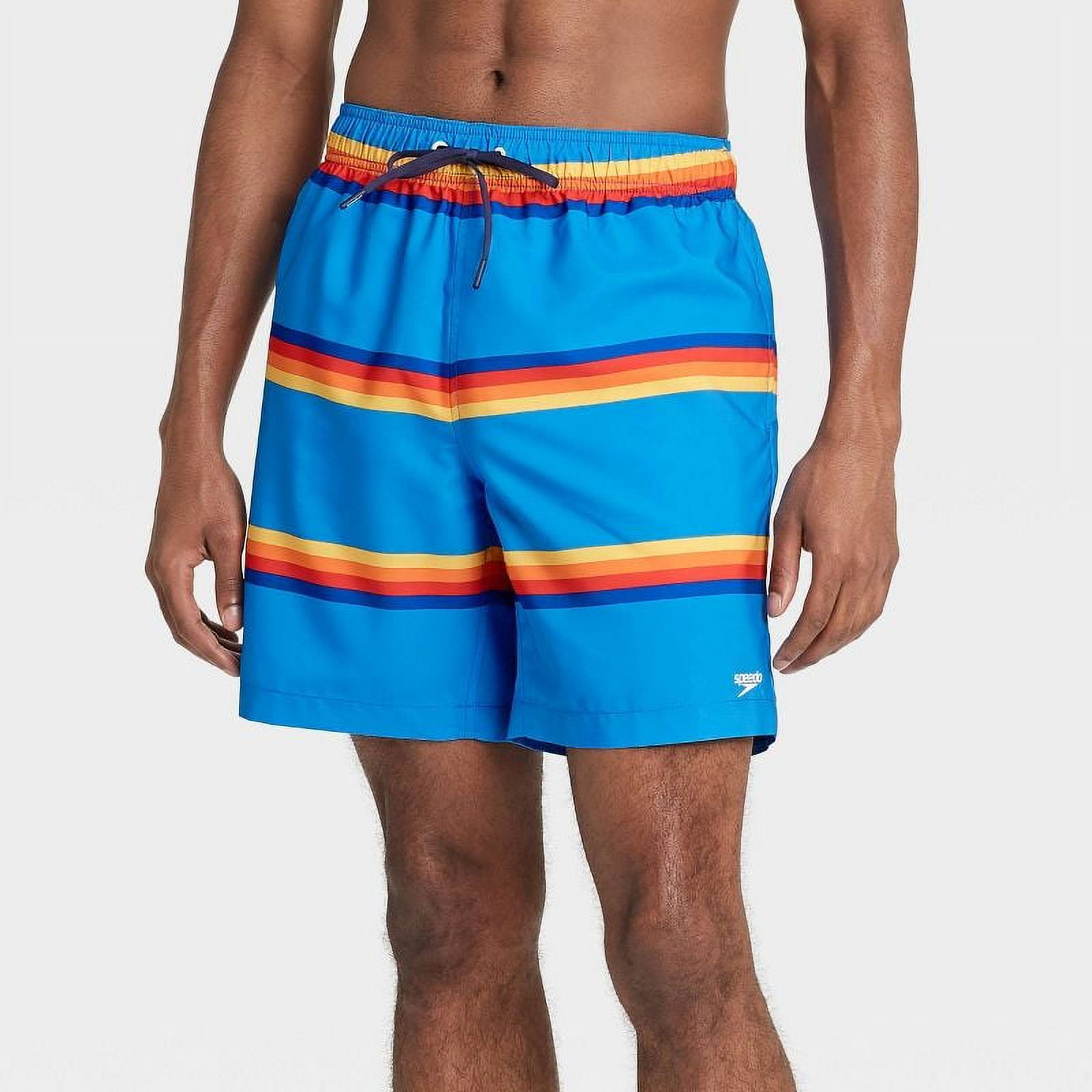 Speedo Men's 8" Striped Four Horizon Volley Swim Trunks - Blue ...