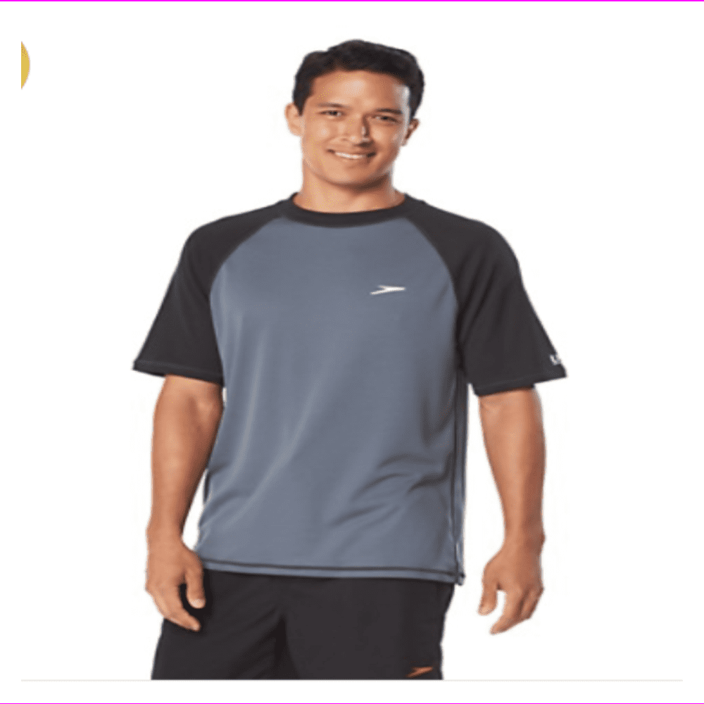Speedo Men's Activewear Short Sleeve Loose fit 50+ UV protective T ...
