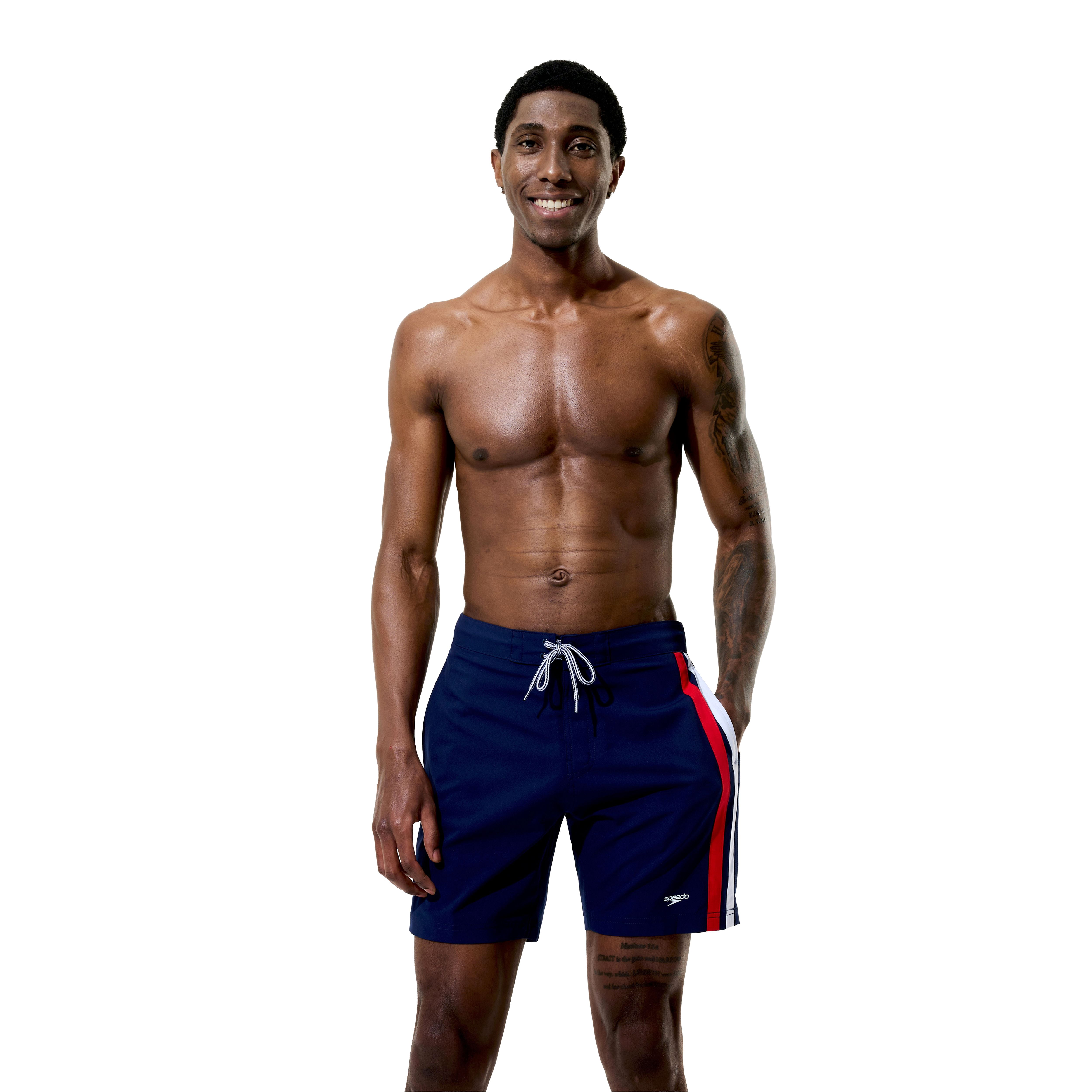 Speedo Men's Colorblock 7.5" Boardshort with Comfort Brief Liner, Sizes ...