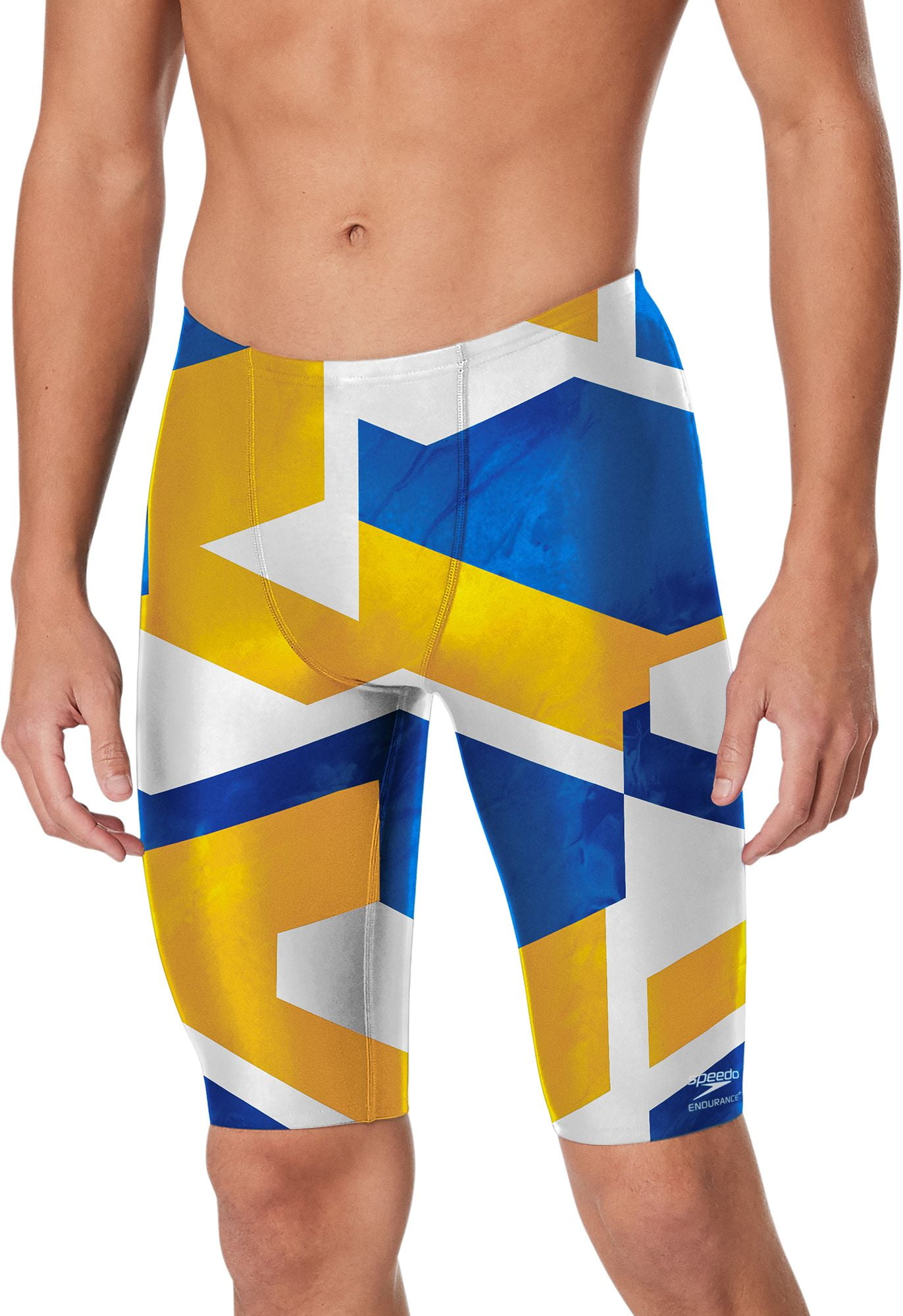 Speedo Men's Glimmer Jammer Swimsuit (Blue/Gold, 34) - Walmart.com
