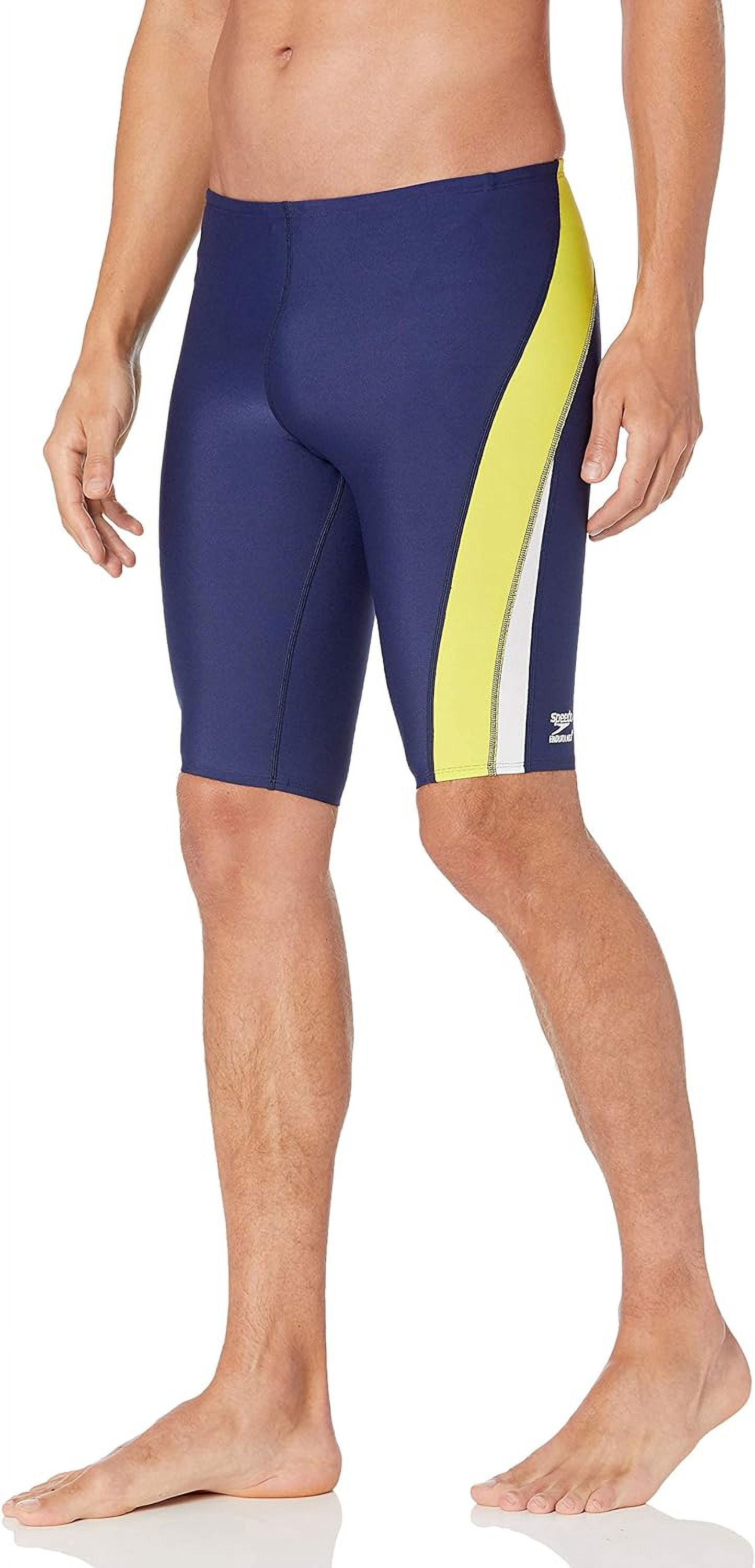 Speedo Men's Swimsuit Jammer Endurance+ Splice Team Colors 36 Navy/Gold ...