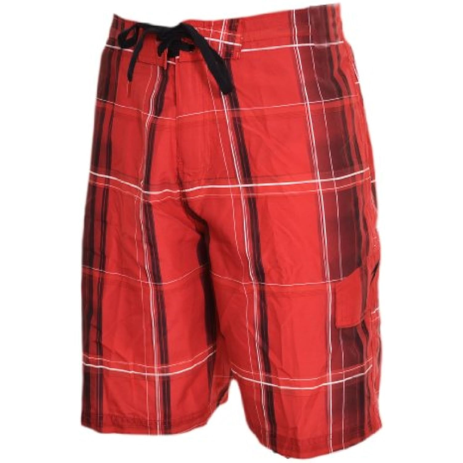 Speedo Mens Cargo Swim Plaid Boardshorts (Red Pepper, Small) - Walmart.com