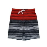 Speedo Mens Red & Gray Striped Turbo Dri E-Board Swim Shorts Swim ...