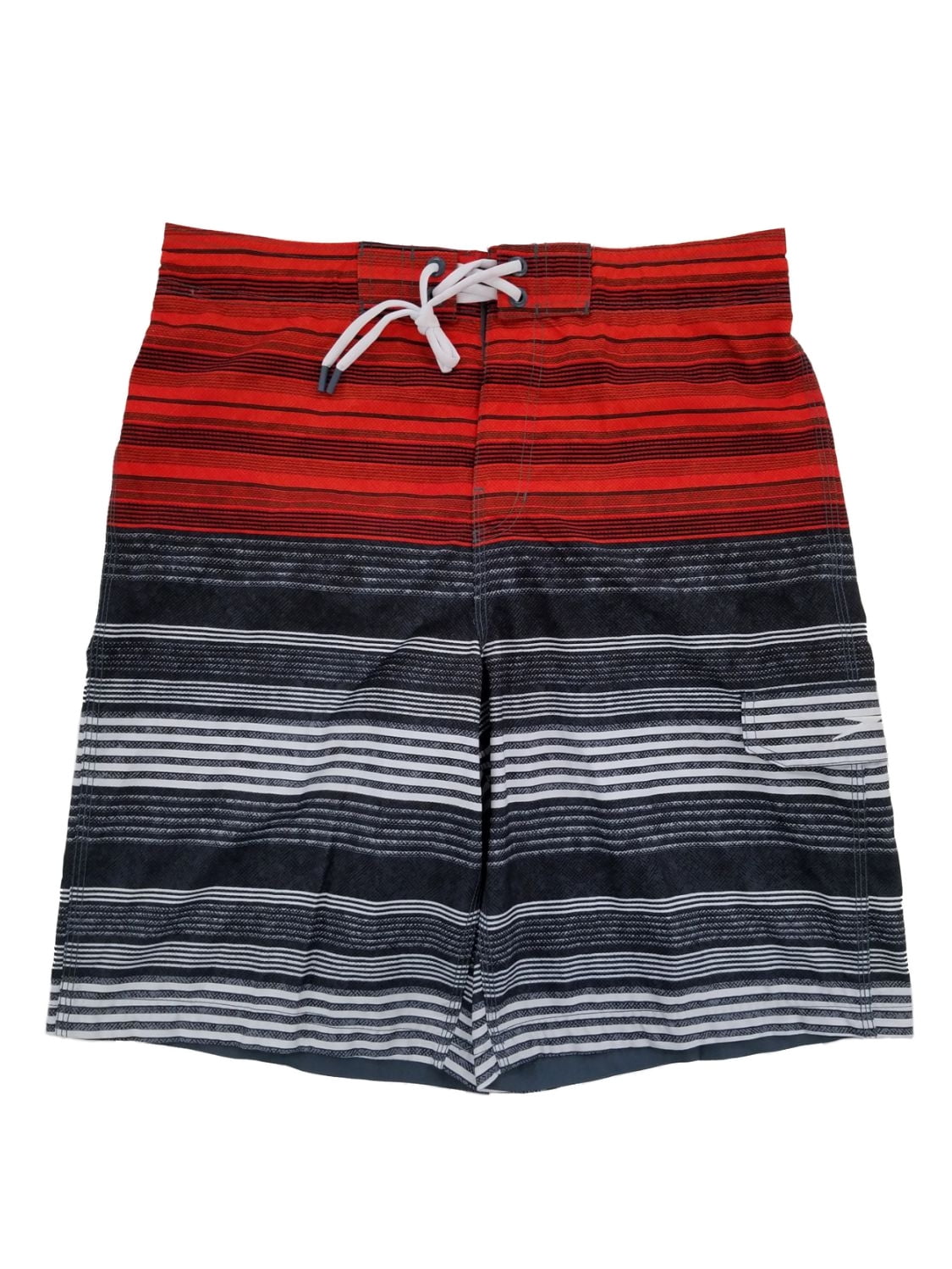 Speedo Mens Red & Gray Striped Turbo Dri E-Board Swim Shorts Swim ...