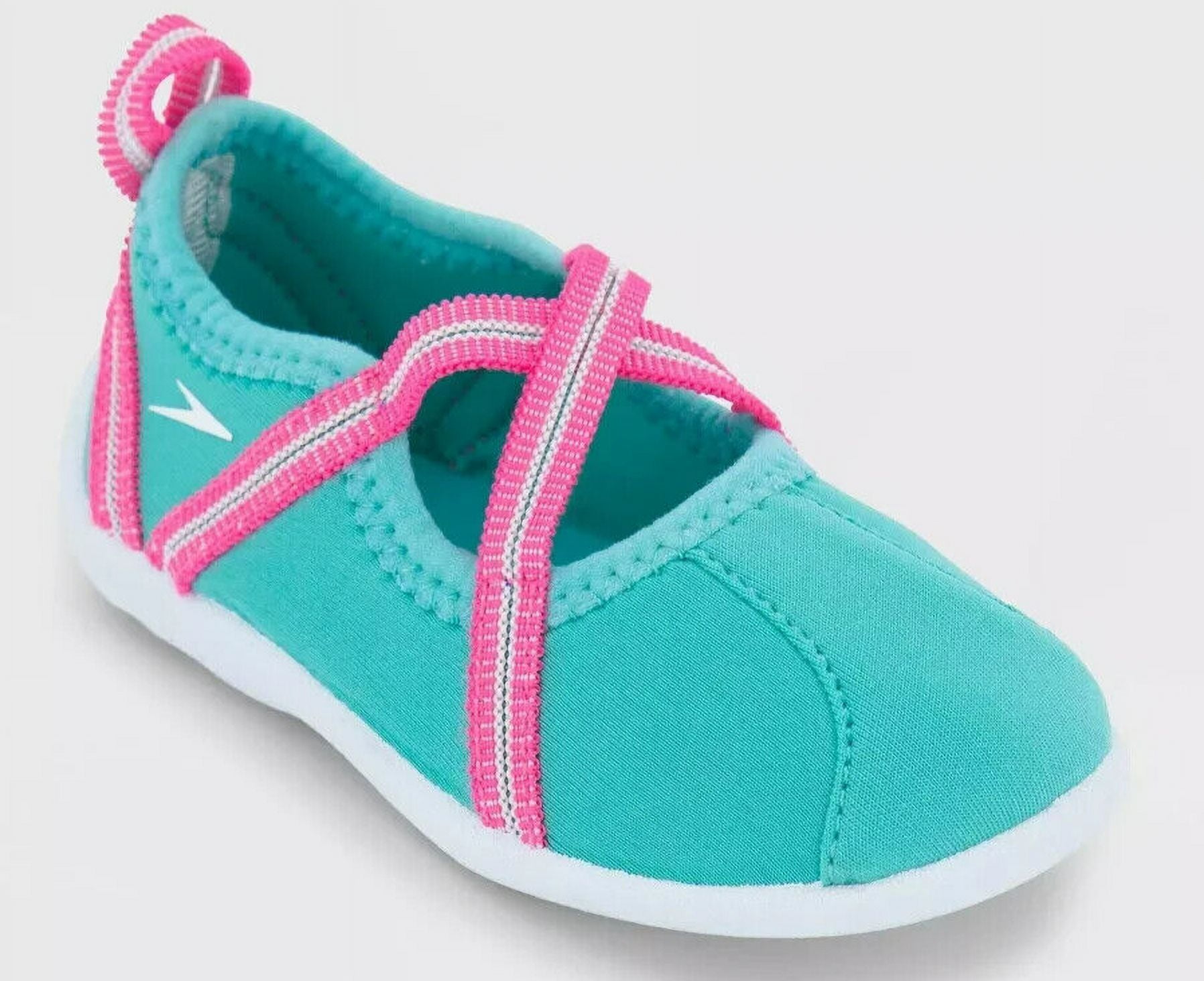 Speedo Toddler Girls' Mary Jane Water Shoes - Turquoise/Pink 7-8 ...