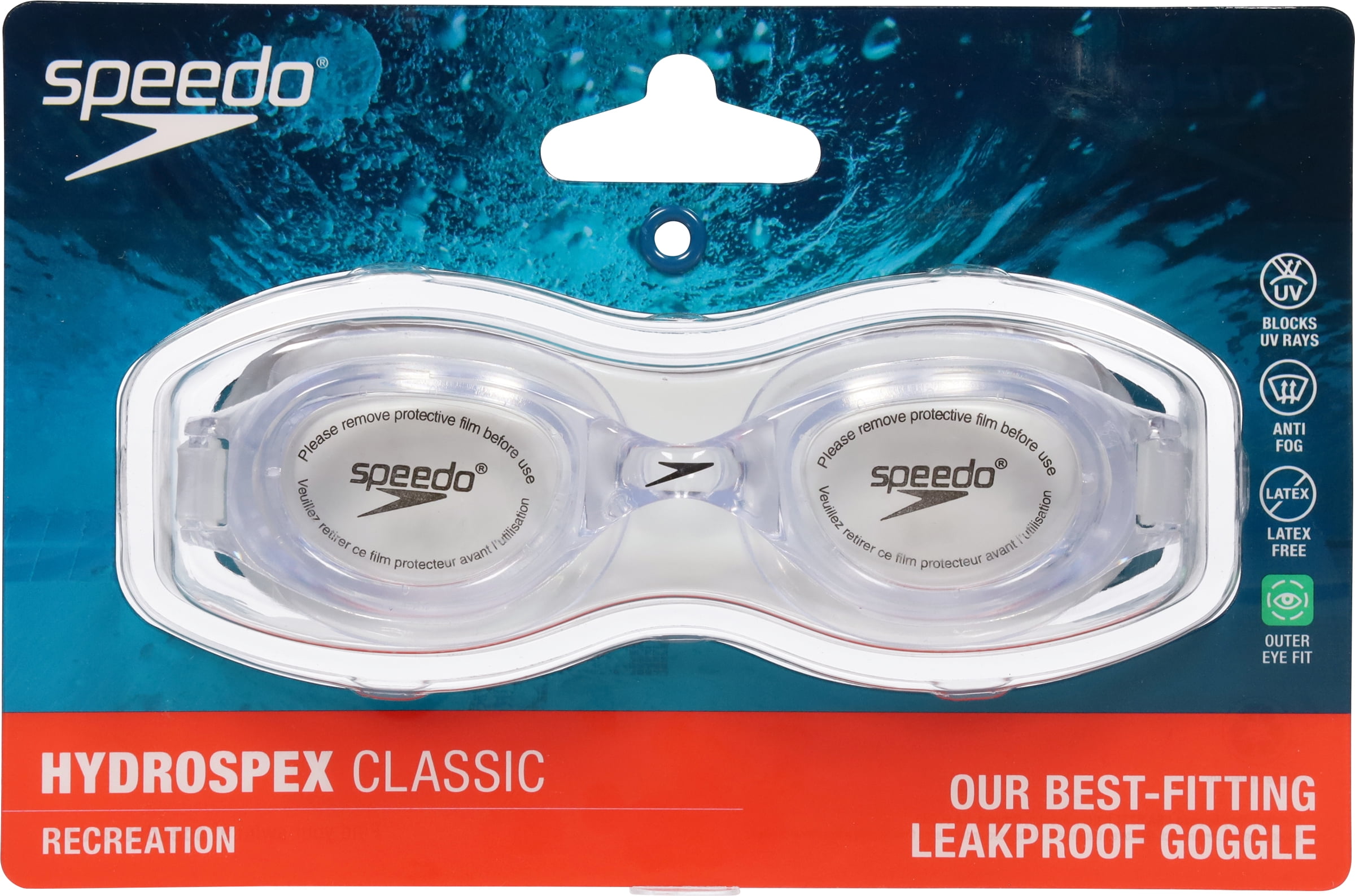 Speedo Swim Dive Hydrospex Classic Clear Goggle, UV Protection, Anti ...