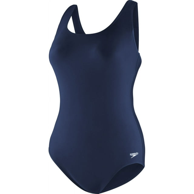 Speedo Women's Plus Solid Moderate Ultraback PowerFLEX One Piece ...