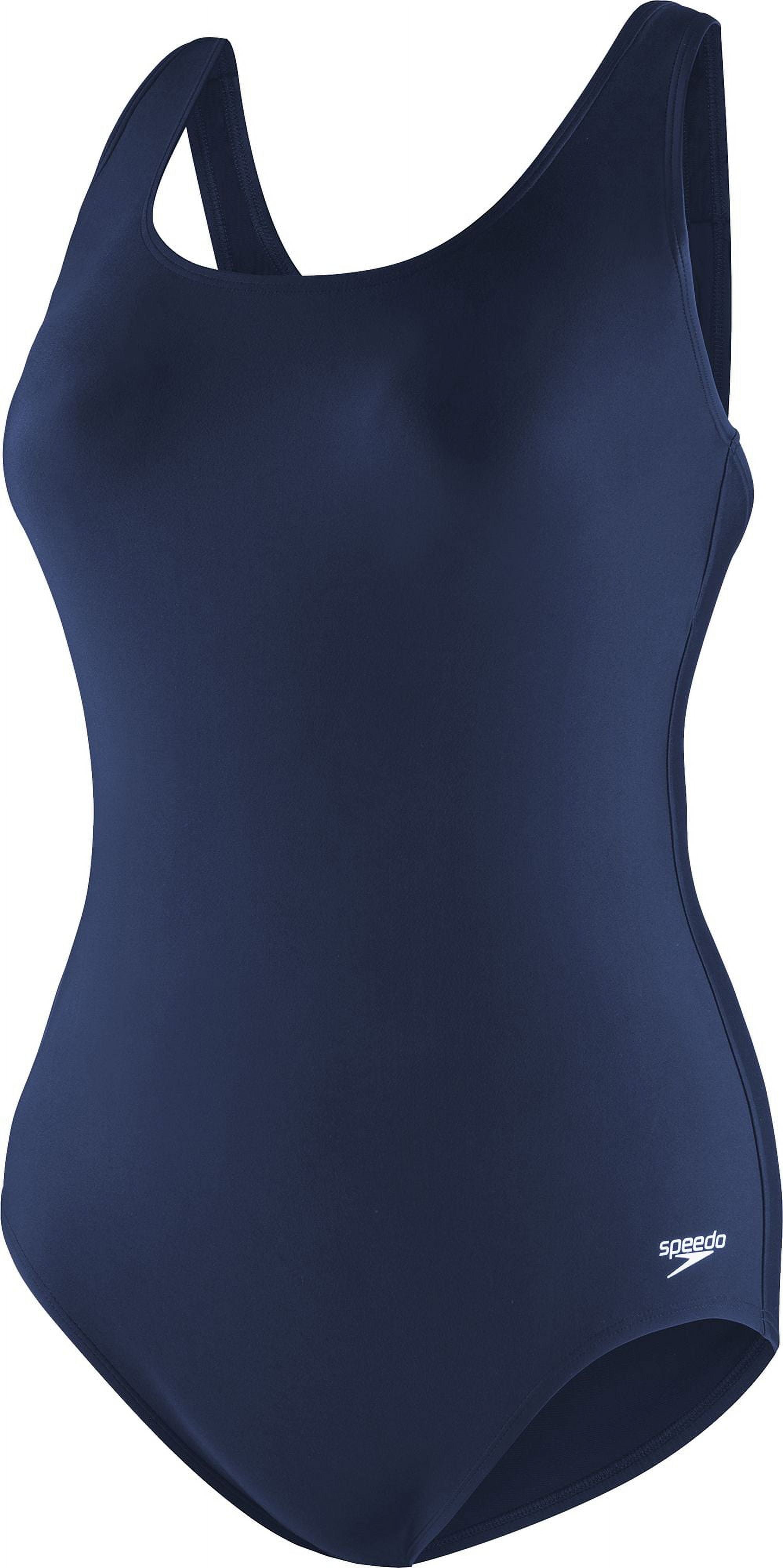 Speedo Women's Plus Solid Moderate Ultraback Powerflex One Piece
