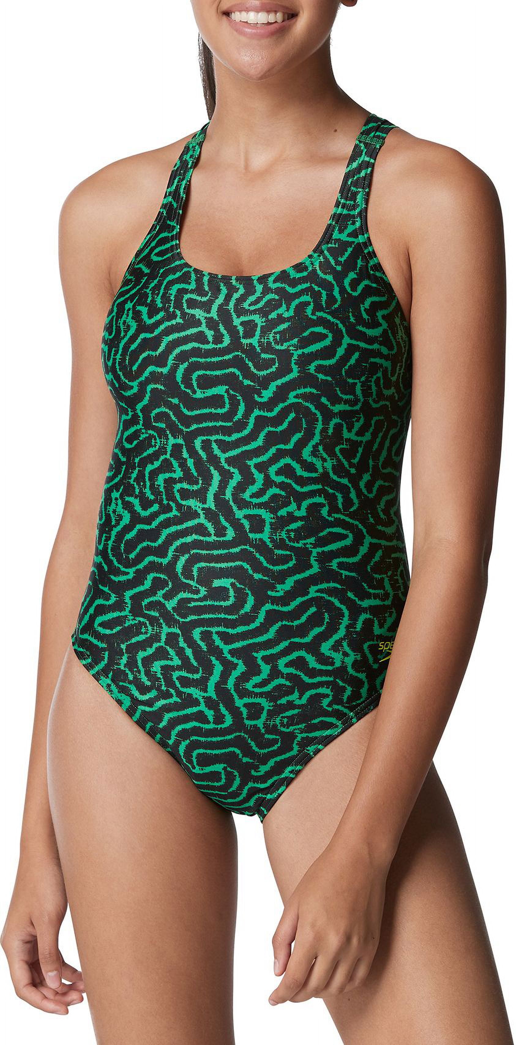 Speedo Womens Race Maze Super Pro One Piece Swimsuit Speedo Green 24