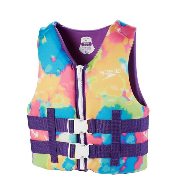 Speedo Kids Swimming Flotation Vest - Youth PFD Aqua Splash Tie-Dye ...