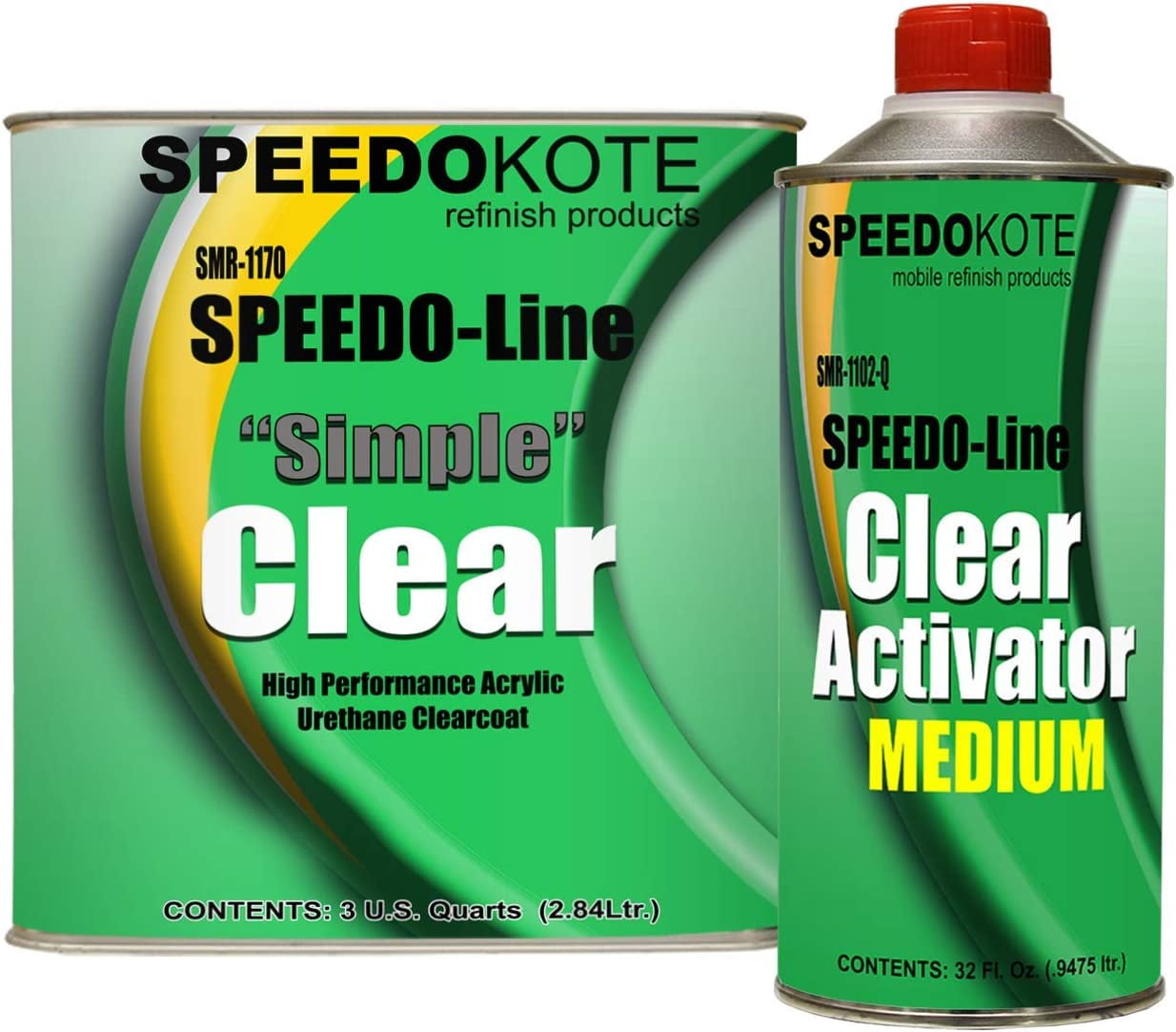 Speedokote Automotive Acrylic Urethane Clear Coat, 3:1 mix Clearcoat gallon Kit w/Medium Act ...