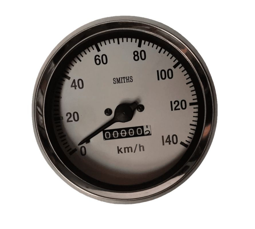 Speedometer 85 mm mechanical M18x1.5 Thread for Smiths White clock wise ...