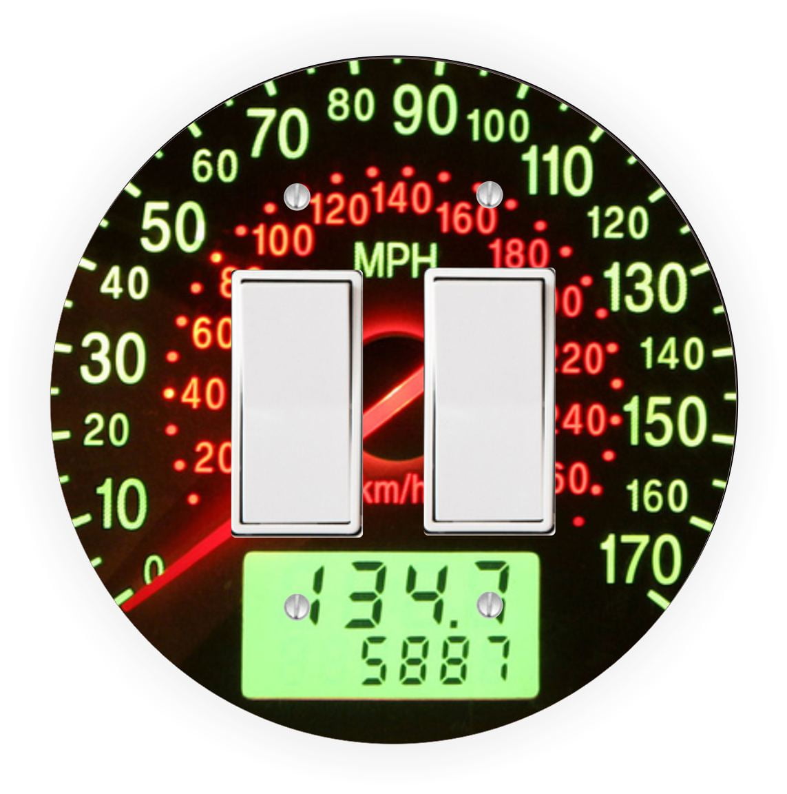 Speedometer Design - Round Light Switch Plate Cover - Single Rocker ...