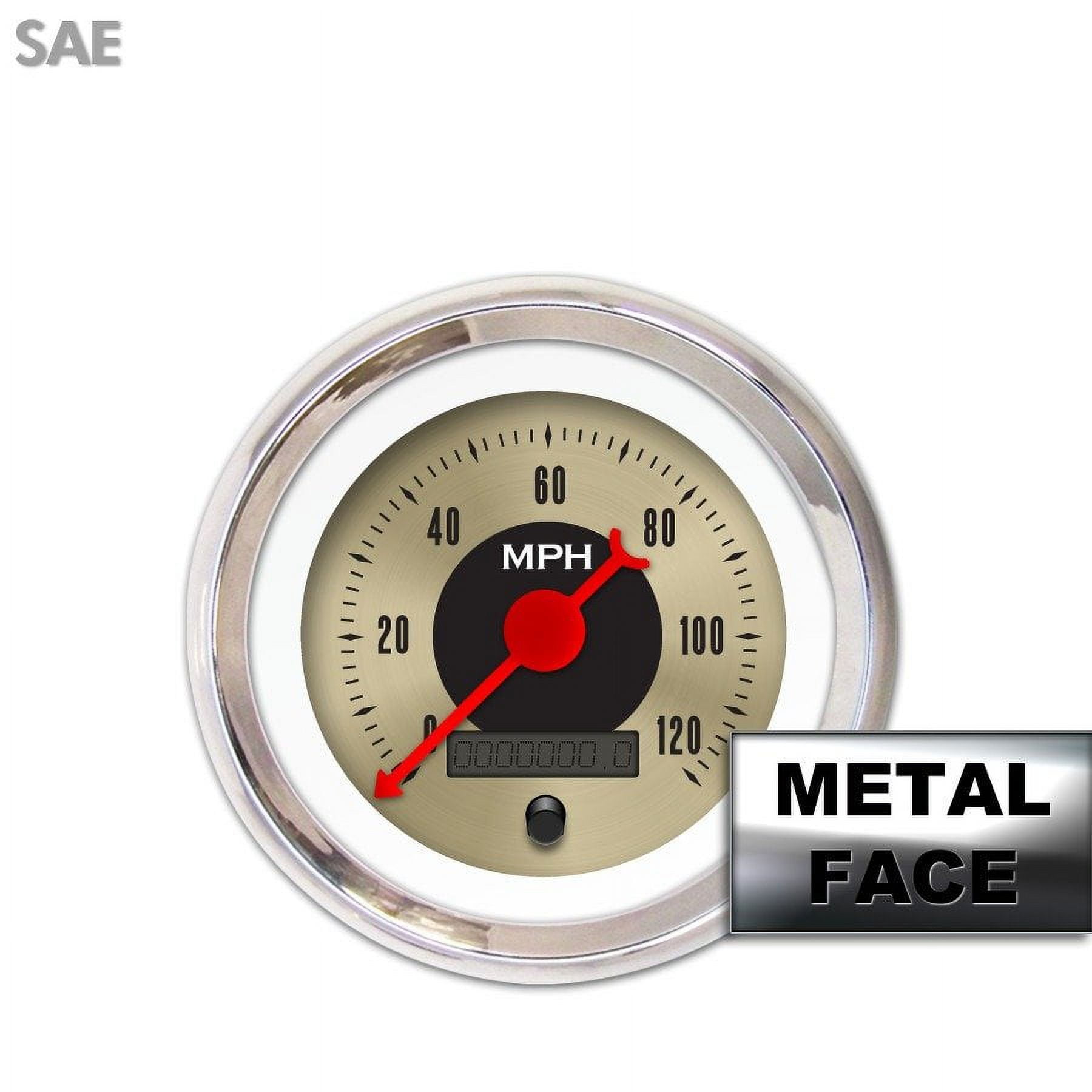 Speedometer Gauge - SAE American Classic Gold, Red Classic Needles ...