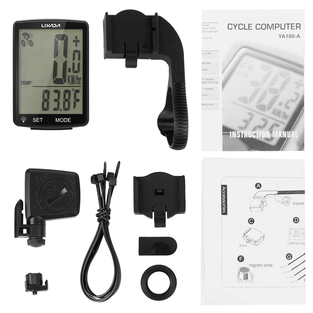 Speedometer LIXADA Wireless Bike Computer Multi Functional LCD Screen ...