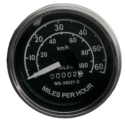 Speedometer for Willys 100 kmph / 60 mph dual scale black - Walmart.com