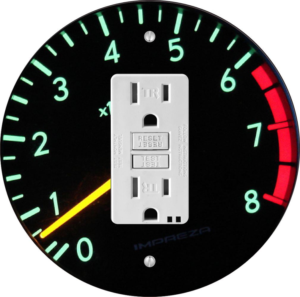 Speedometer x1000 Design - Round Light Switch Plate Cover - GFI ...