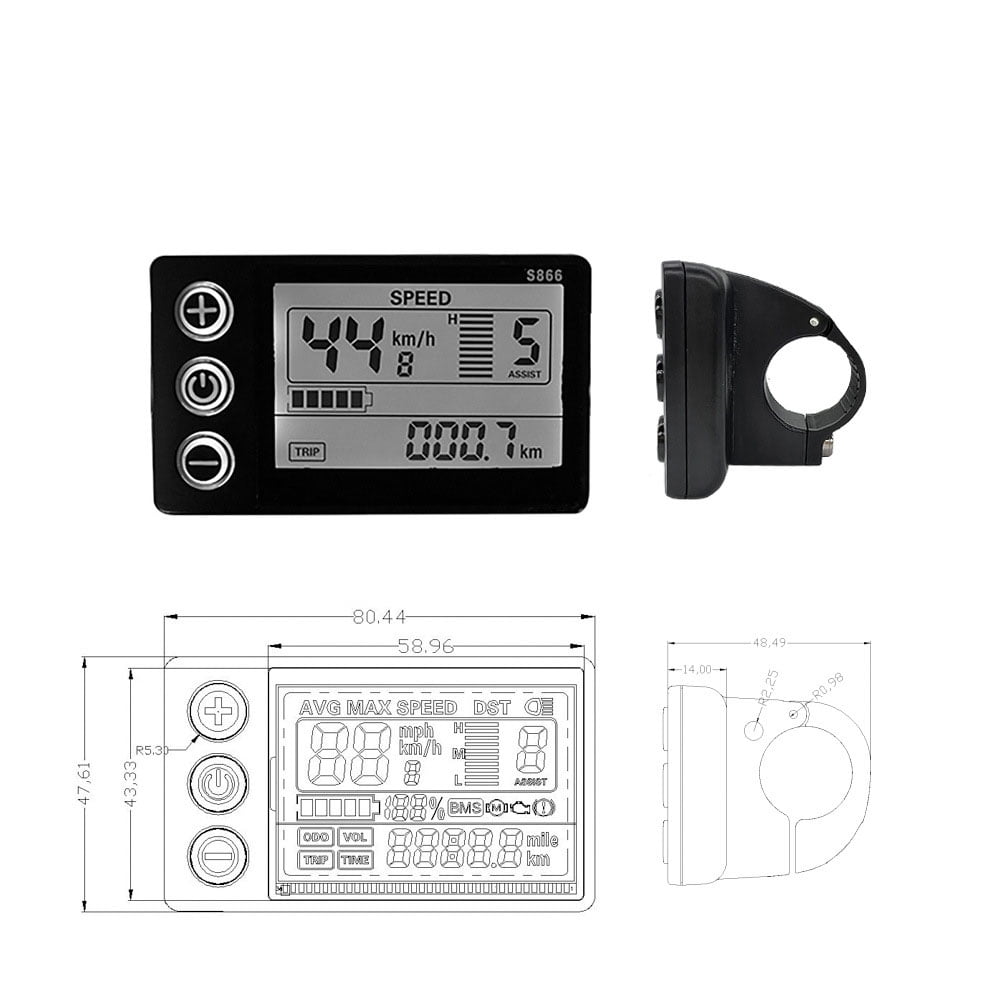 Speedometers,Display Meter Waterproof Lcd Display Meter Panel With S866 ...