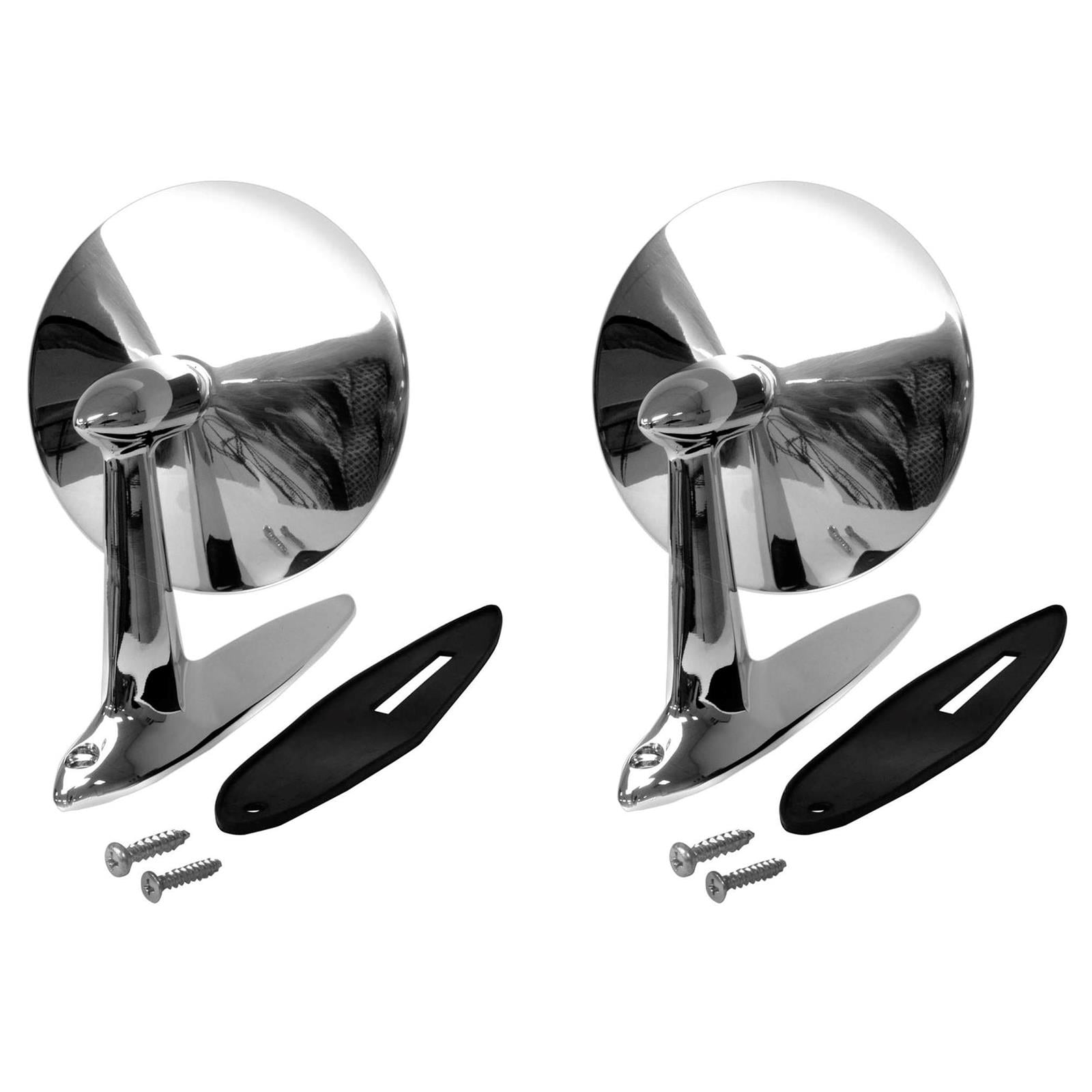 Speedway Motors Chrome Plated Metal Exterior Side Mirror Set Compatible ...