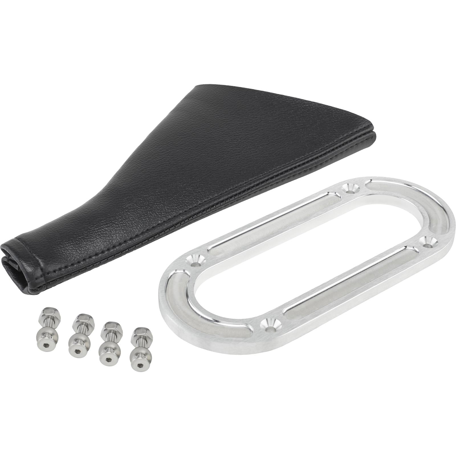 Floor Mount Parking Brake Boot with Billet Aluminum Ring, Brushed ...