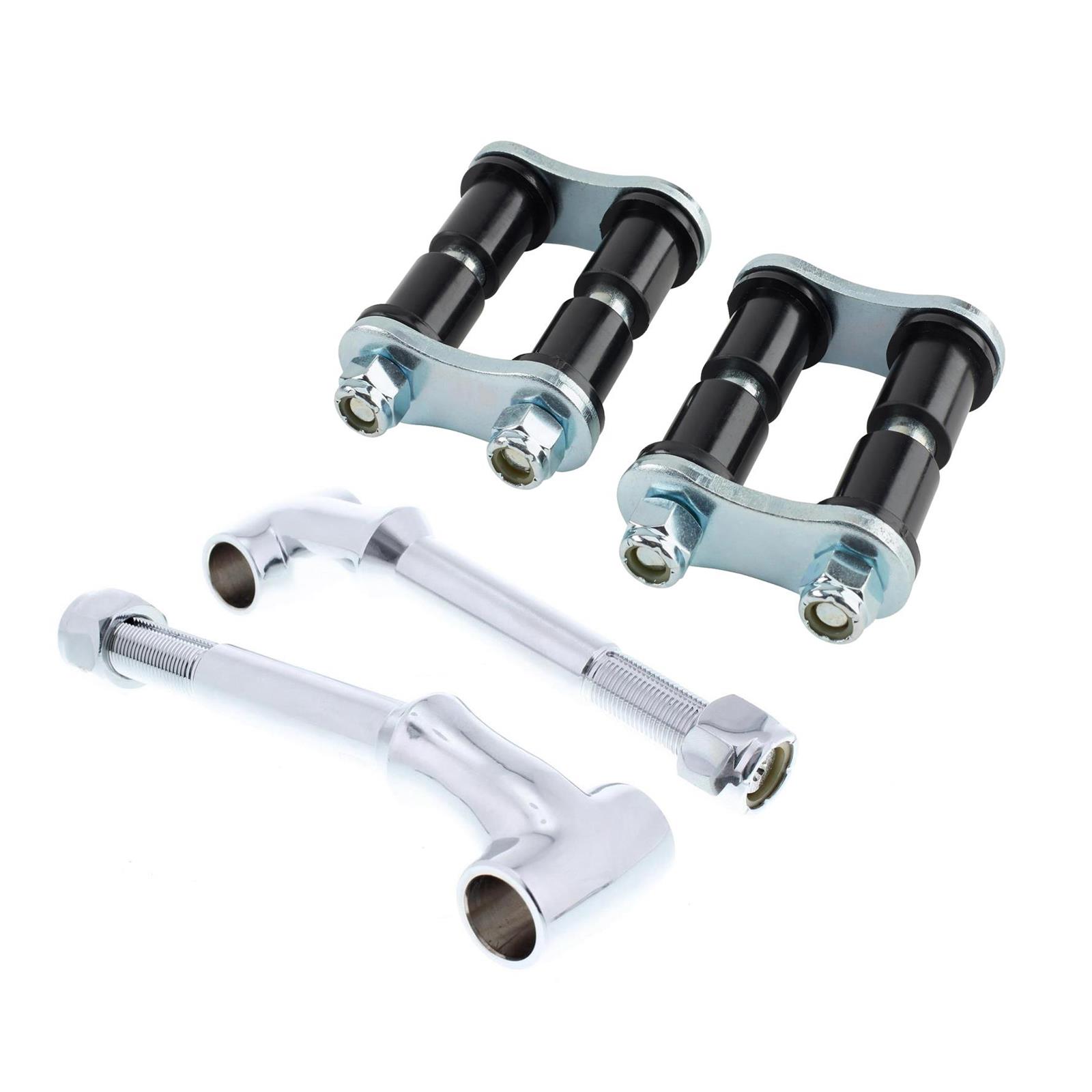 Speedway Front Solid Axle Leaf Spring Perches & Shackles, Chrome ...