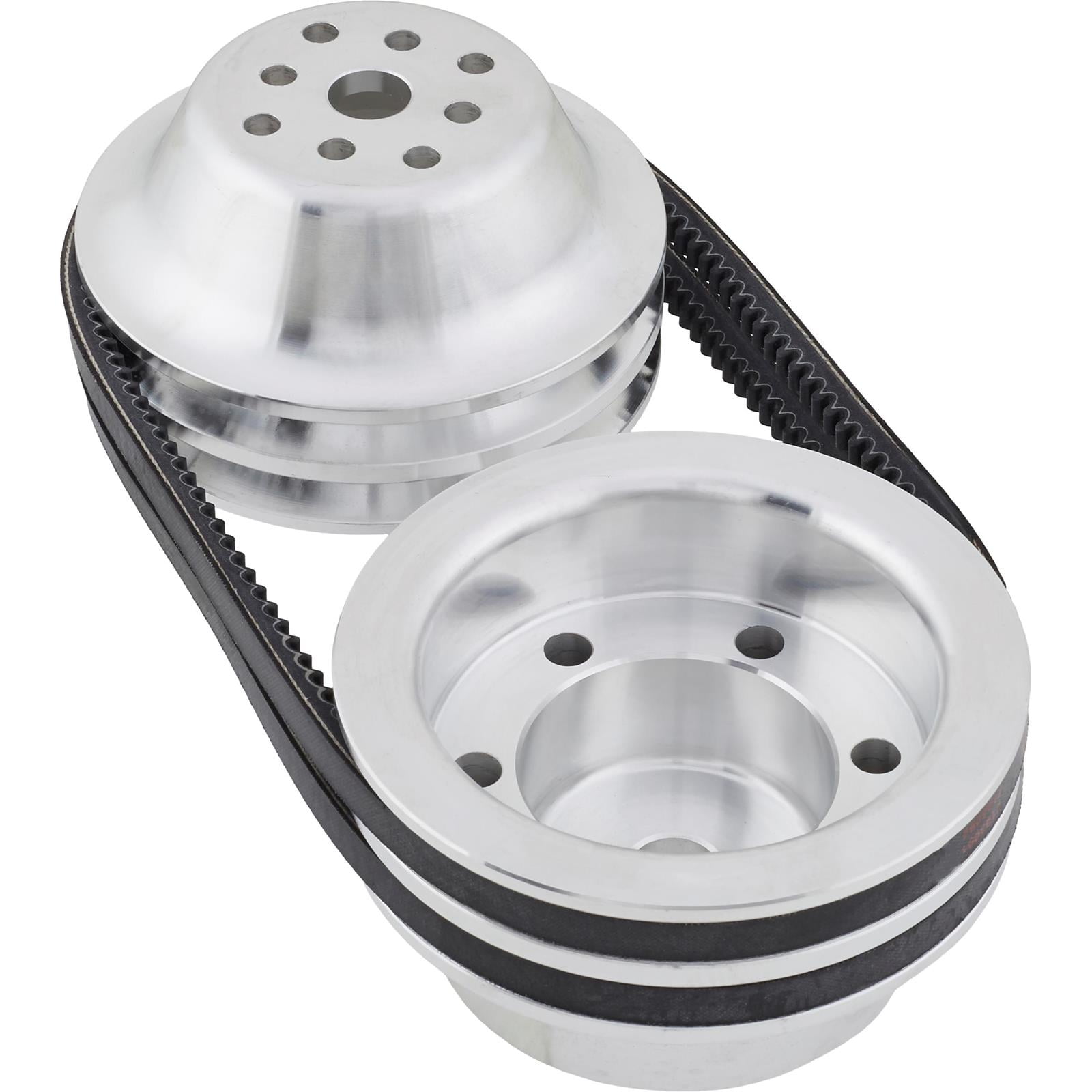 Speedway Motors 1:1 Aluminum Pulley Combo for SBC Long Water Pump: CNC ...