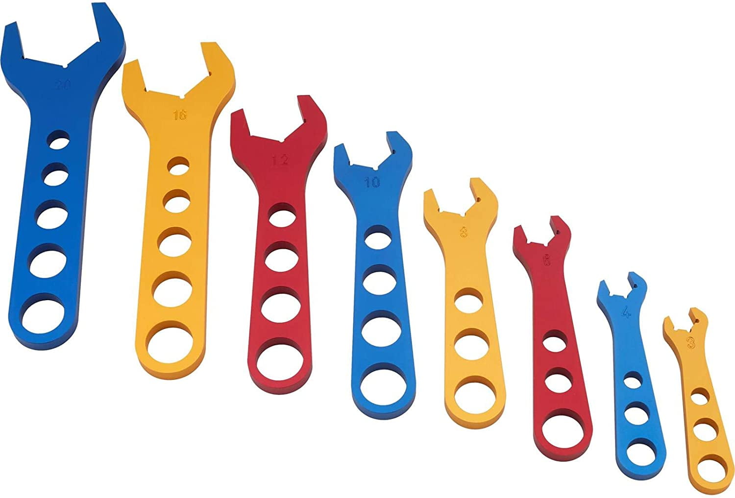 Speedway Motors Aluminum AN Fitting Wrench Set with Roll Case, 8-Piece ...