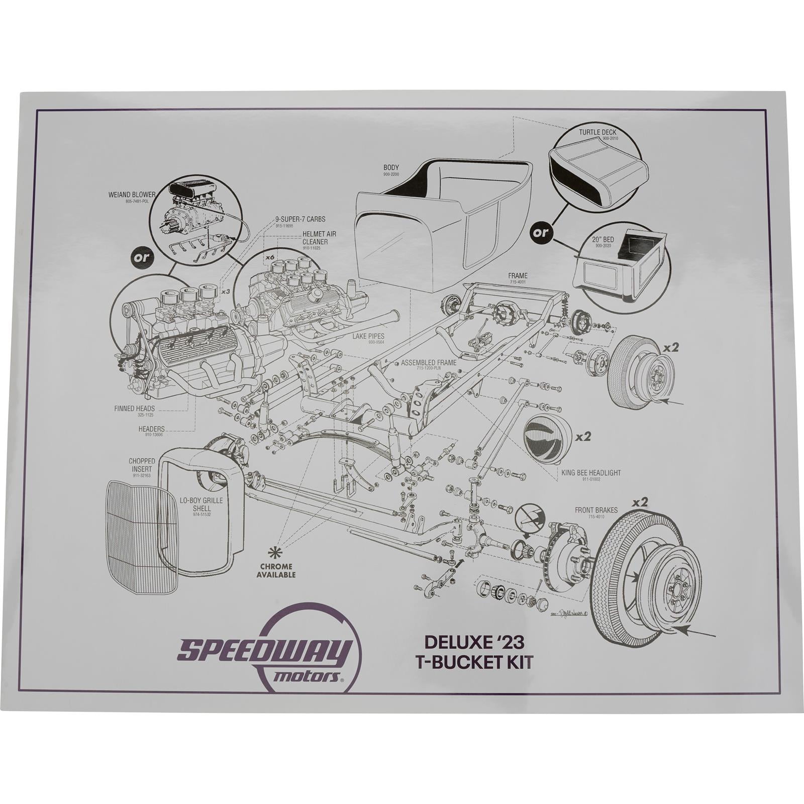 Speedway Motors Deluxe '23 T-Bucket Kit Poster - Walmart.com