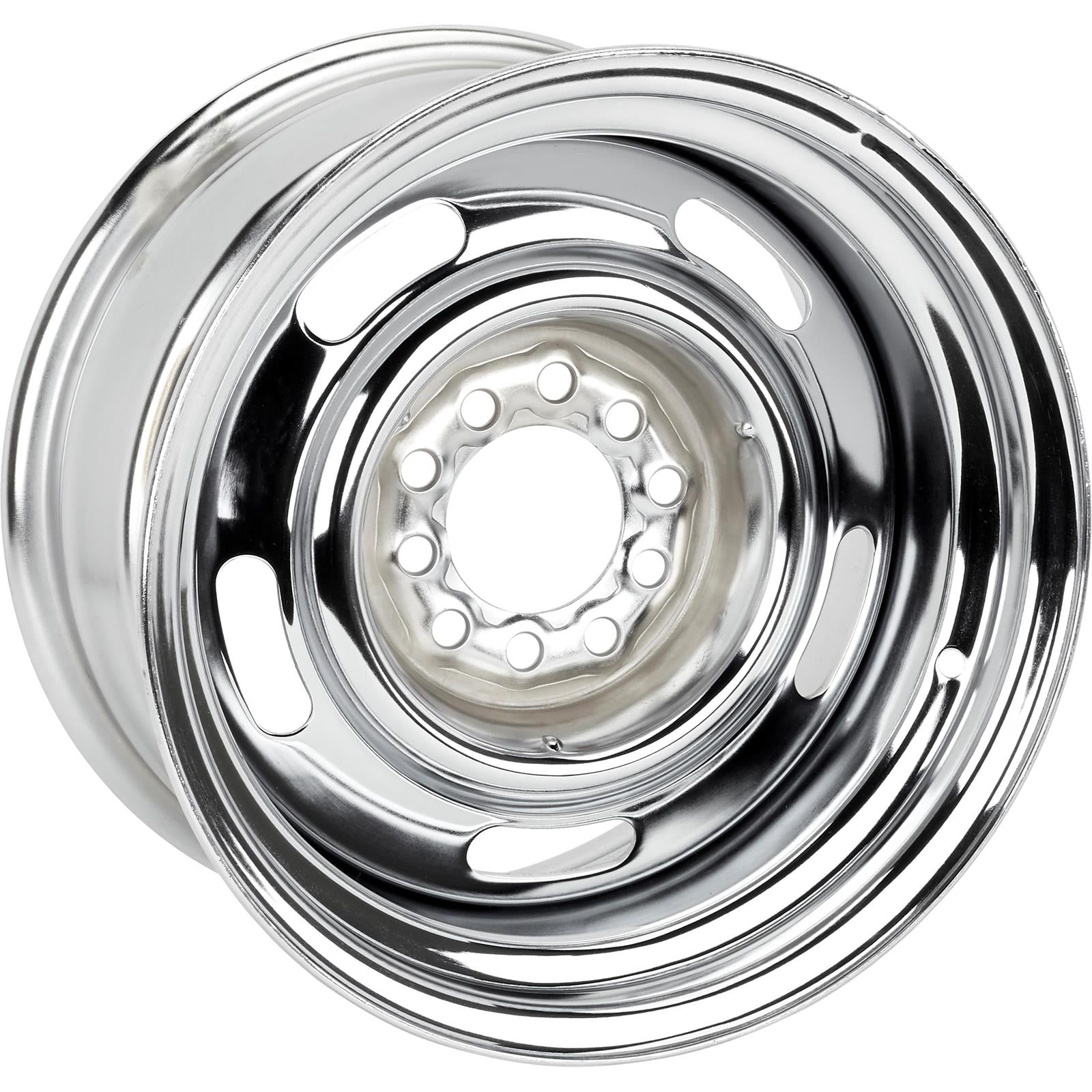 Speedway Motors GM Dual Pattern Chrome 15 x 4 Rally Wheel, 5 on 4.5/4. ...