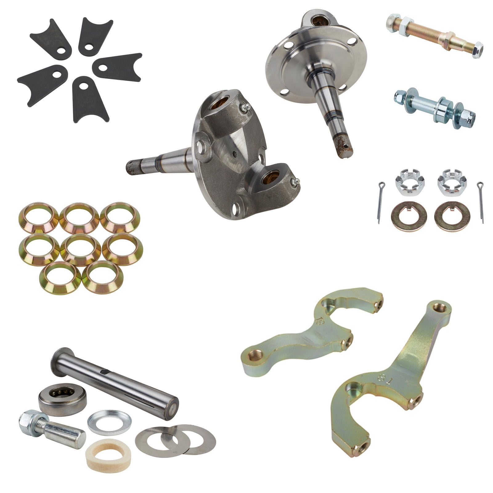 Speedway Motors Gasser Axle Spindles Kit with Steering Arms Compatible ...