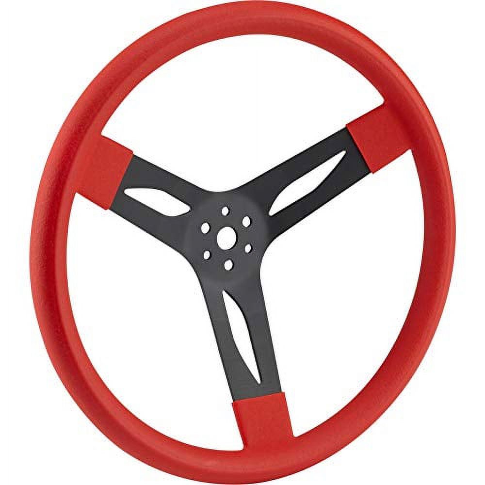 Speedway Motors Performance 15 Inch 3-Spoke Steel Steering Wheel, 2.75" Dish, Cushioned Grip, 3 ...