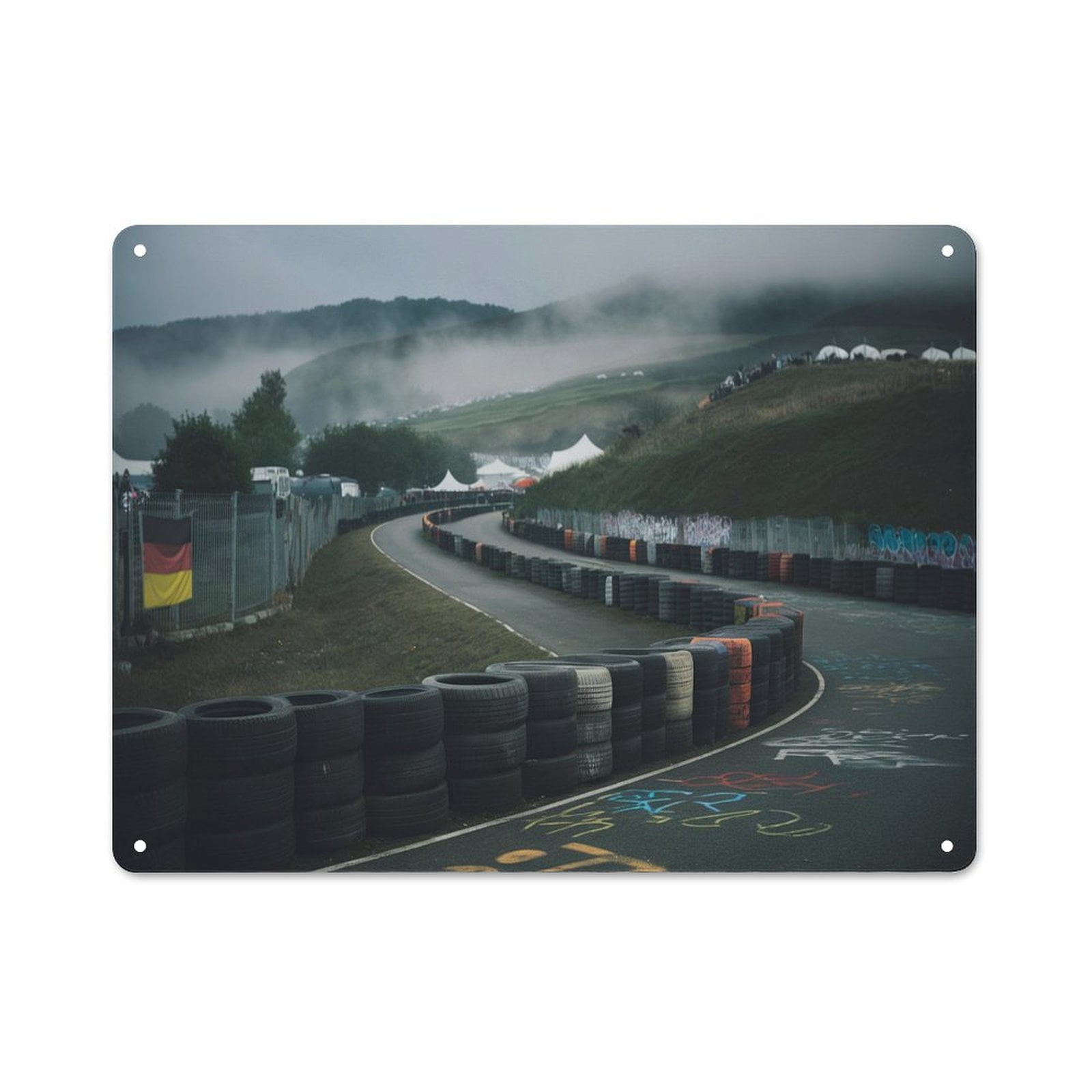 Speedway Racing Track Metal Tin Sign - Durable Aluminum Wall Art for ...