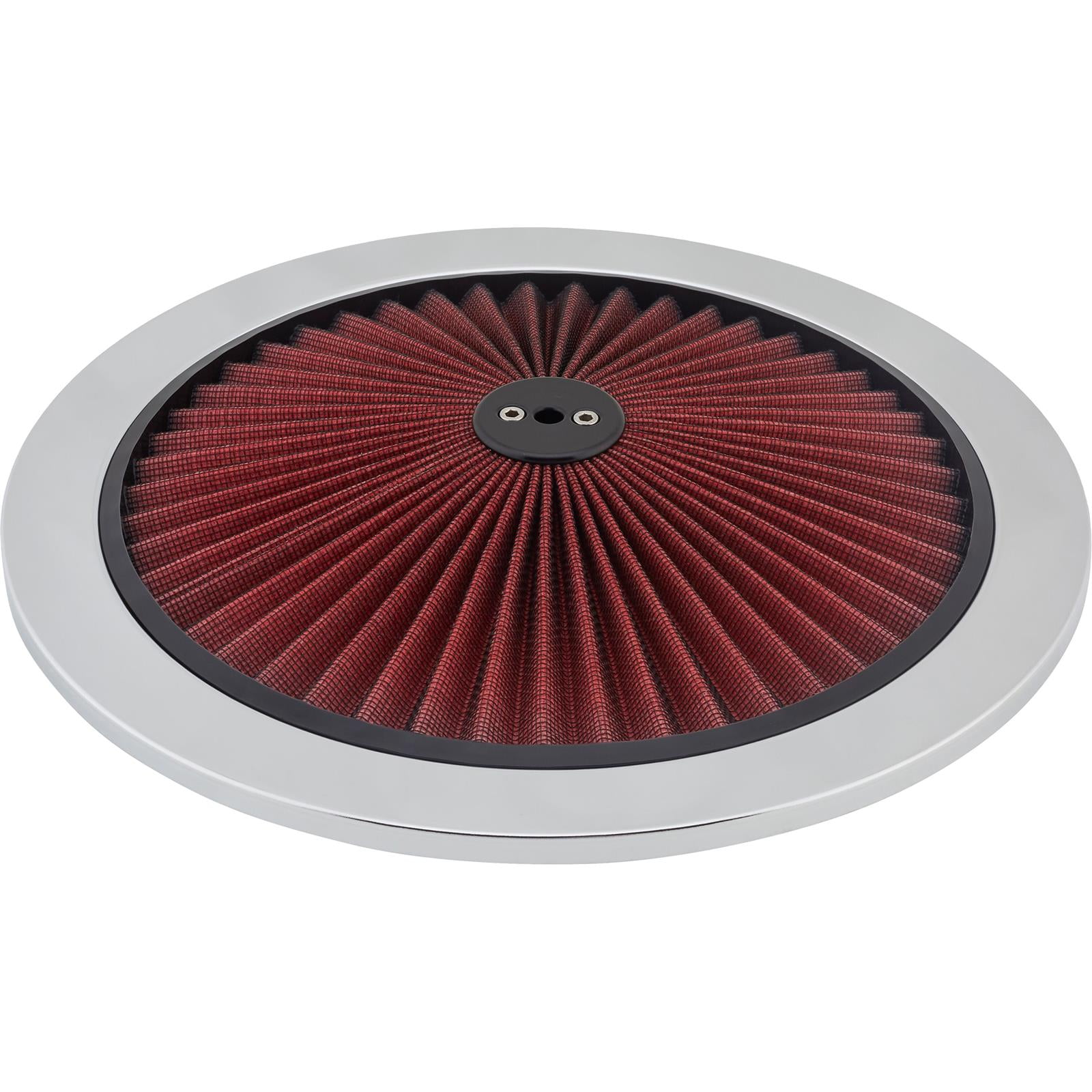Speedway Super Flow 14 Inch Air Filter Top, Chrome, 1.5" Tall Center ...