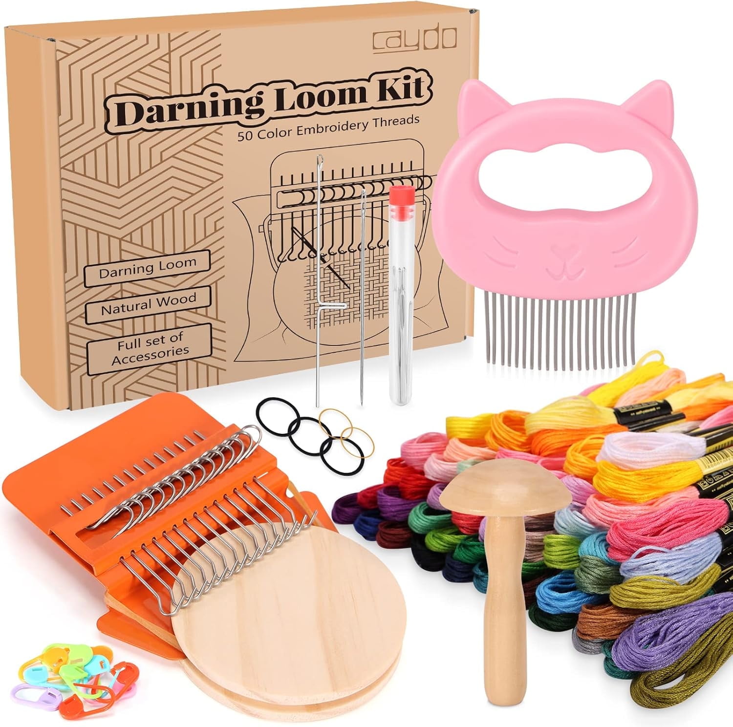 Speedweve Darning Mini Loom Kits Machine with 50 Color Threads, Sock ...
