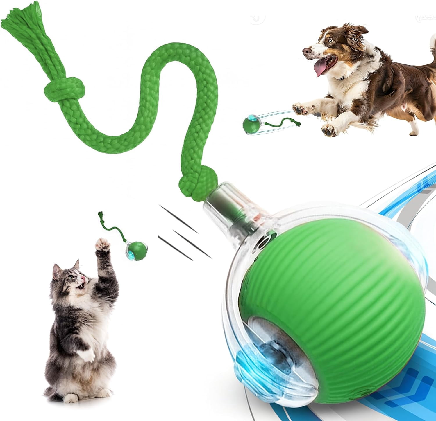 Speedy Tail 2.0 Cat Toy, 360°Automatic Rolling Ball, Smart Interactive ...