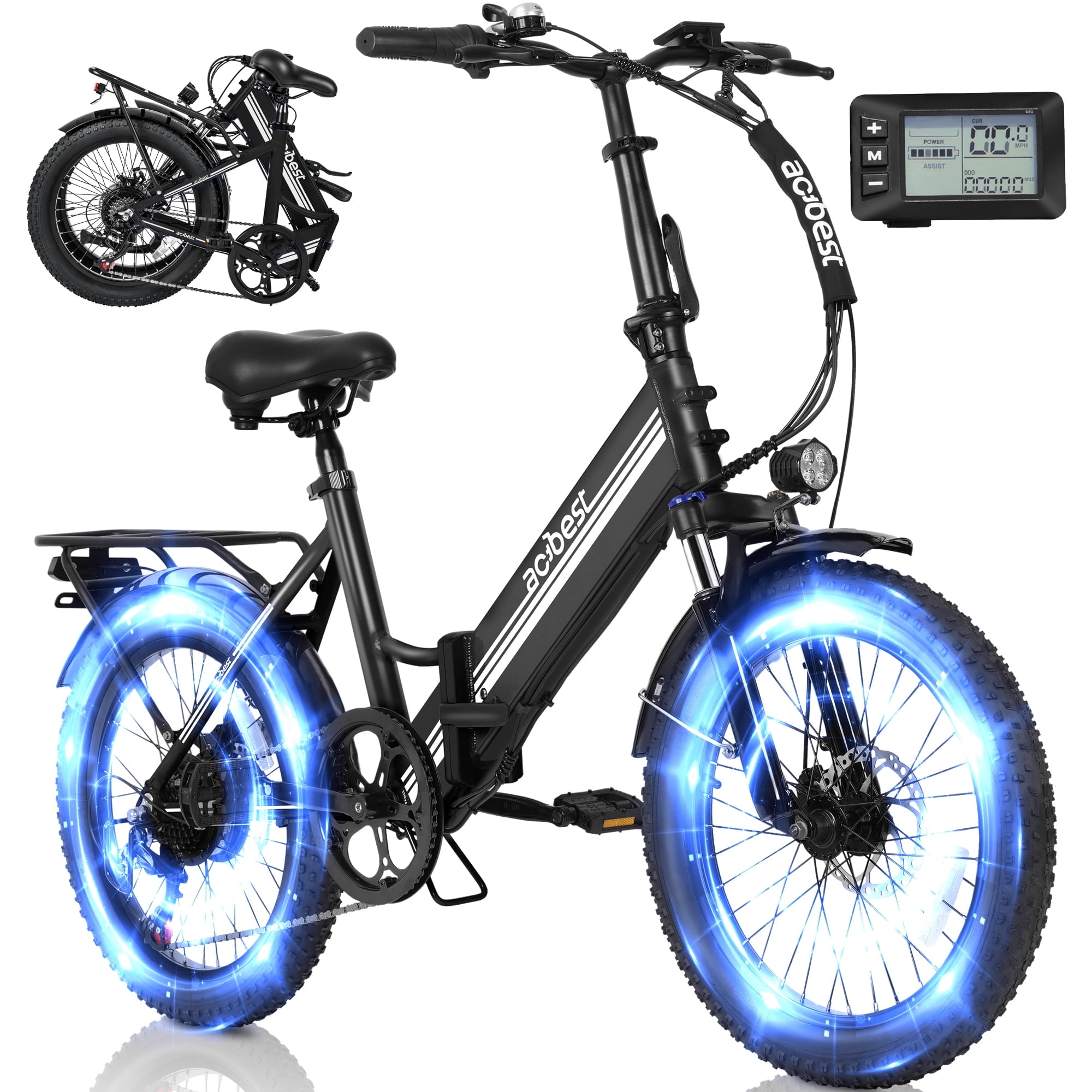 Speedy lite Electric Bike for Adults, 20" Fat Tire Folding Electric Bicycle,Peak 750W, 40Miles ...
